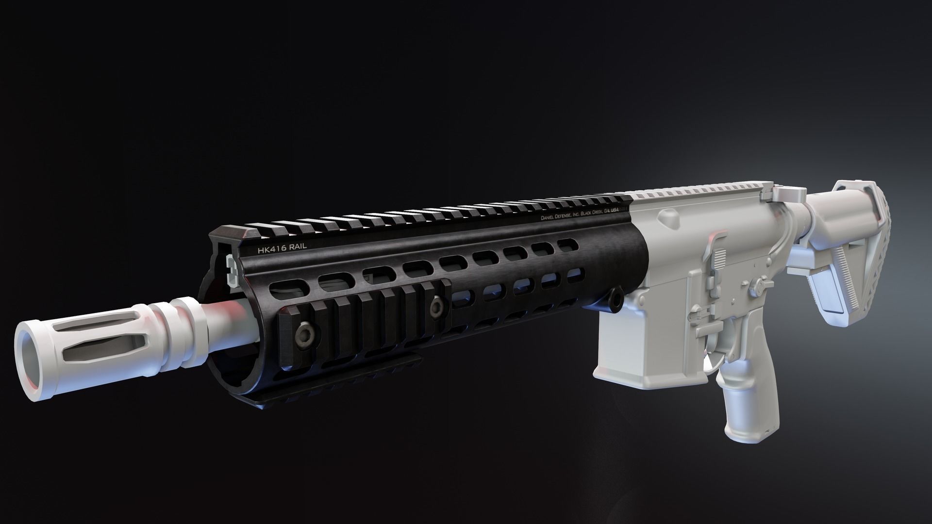 3D model DD Hk416 Compact Handguard VR / AR / low-poly | CGTrader