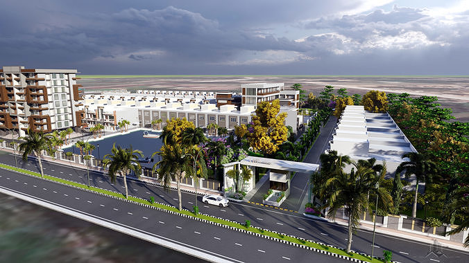 Row Houses Township 3D model | CGTrader