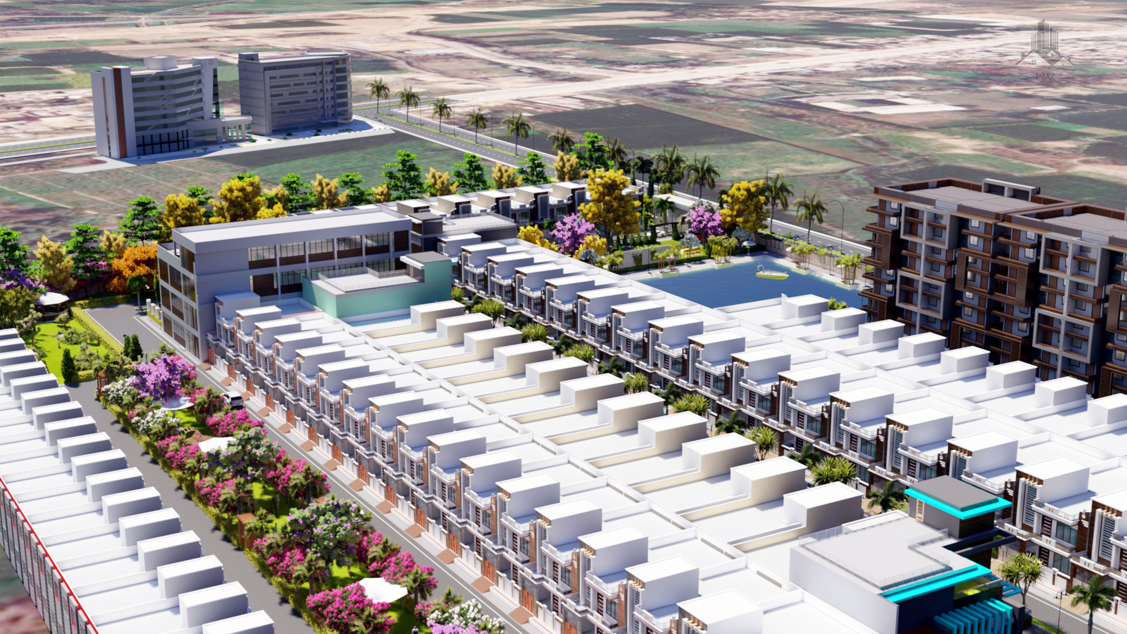 Row Houses Township 3D model | CGTrader