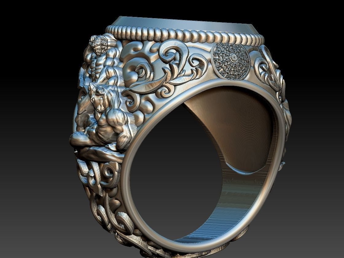 Theseus and Minotaur Greek Mythology Ring - Teseu e Minotauro 3D model ...