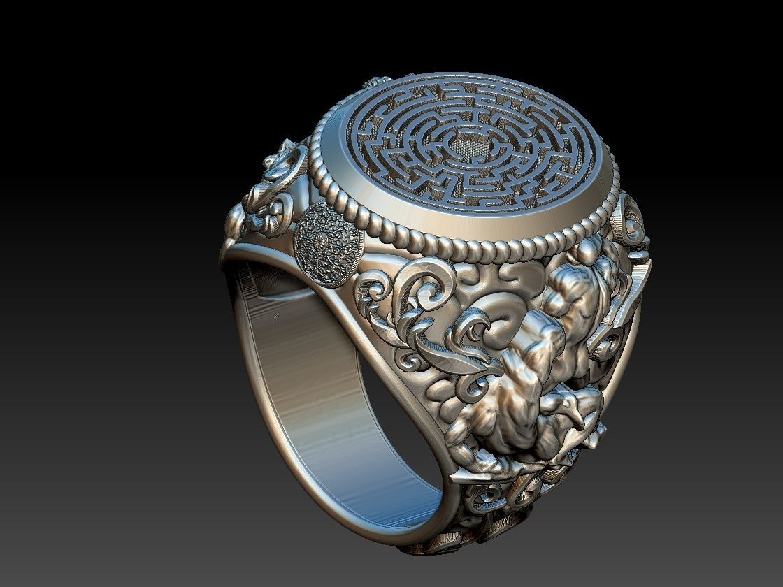 Theseus and Minotaur Greek Mythology Ring - Teseu e Minotauro 3D model ...