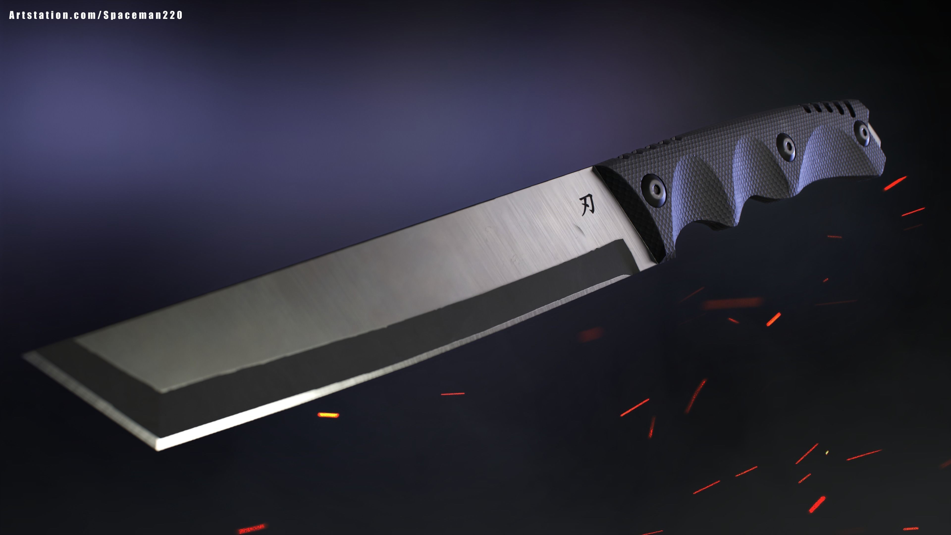 3D model 3D Tactical Tanto Knife - Game Ready PBR Asset VR / AR / low ...
