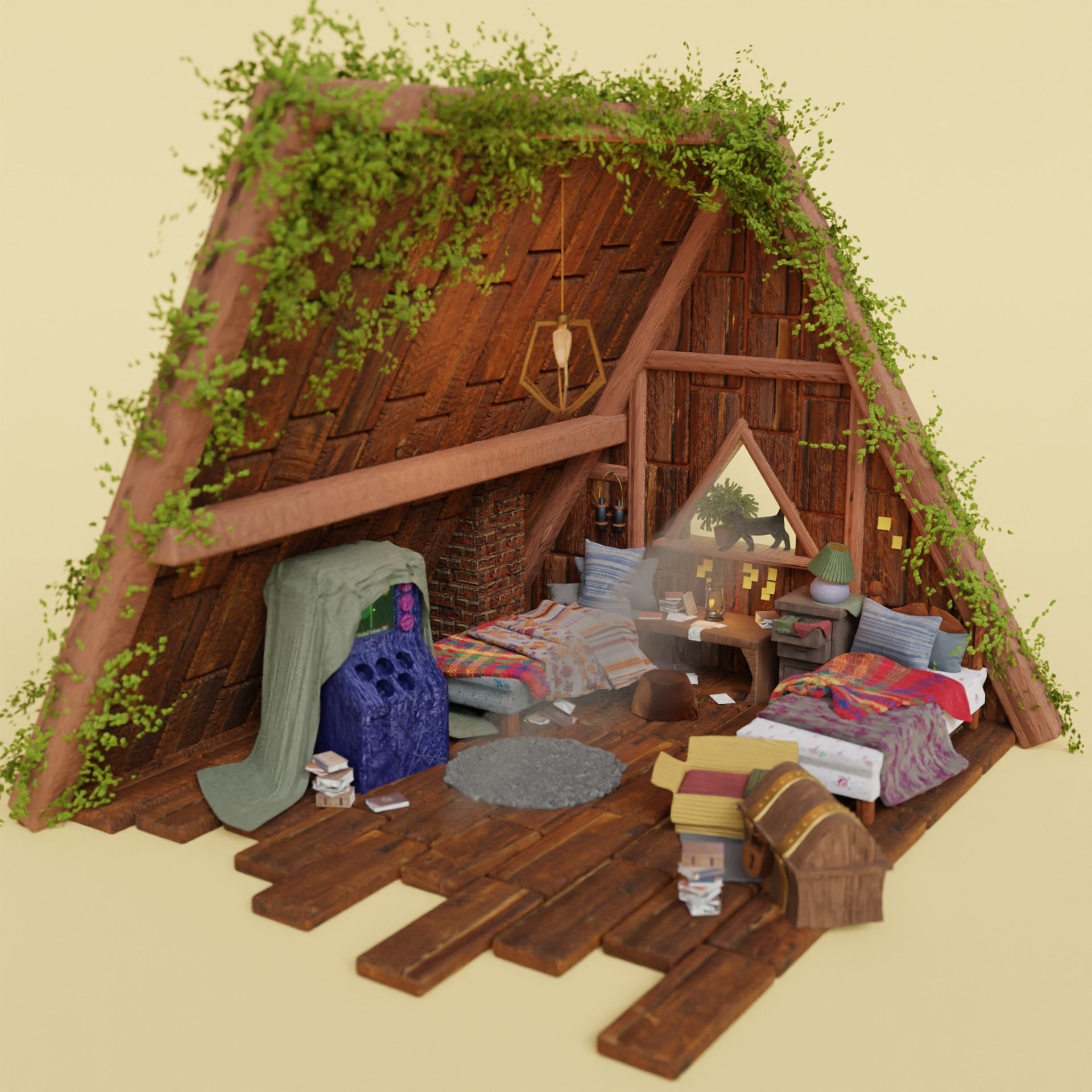 Attic Room 3D model | CGTrader