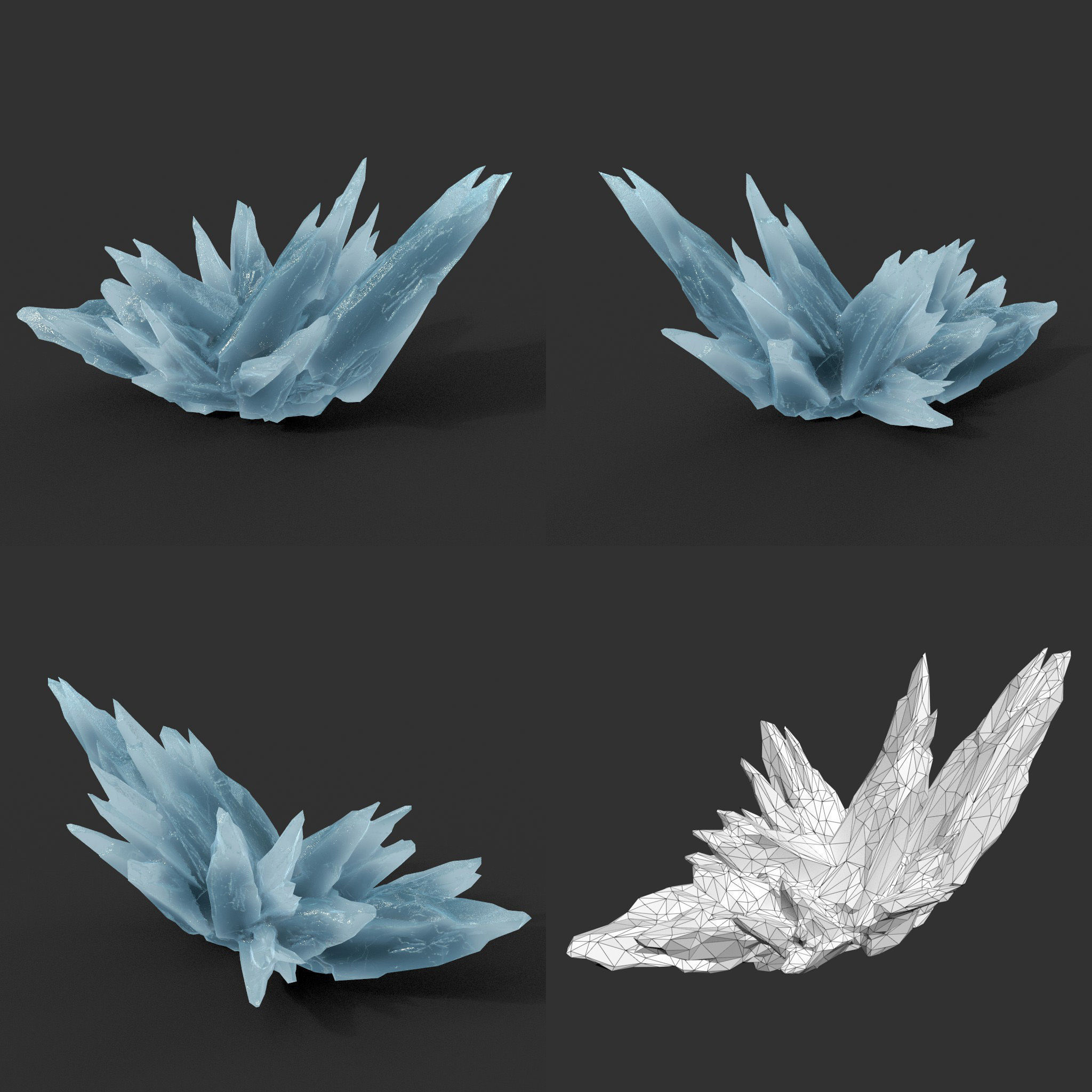 3D model Scifi Spiky Ice 220626 - Ultra HD 16K Textures VR / AR / low ...
