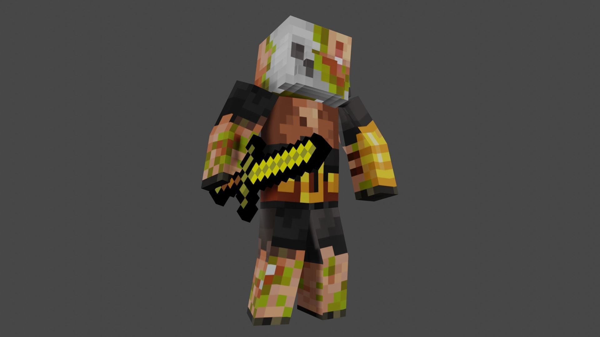 3D model MINECRAFT ZOMBIFIED PIGLIN RIGGED ANIMATED Low-poly 3D model ...
