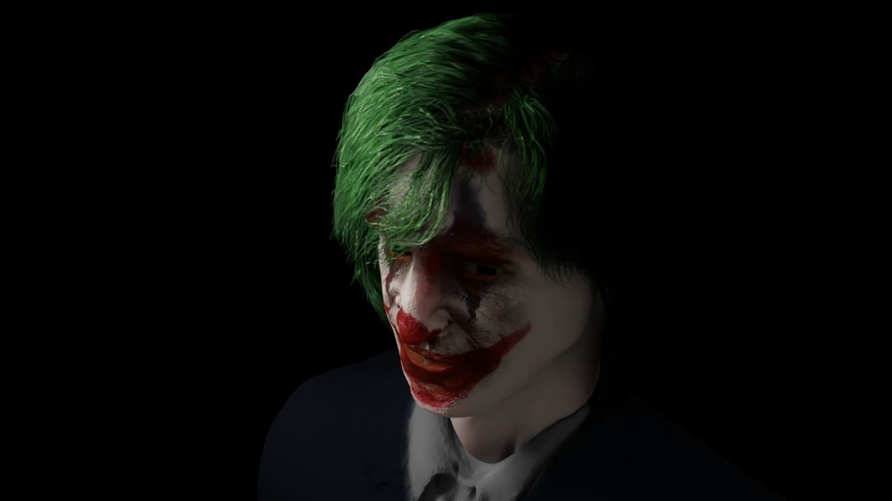 Joker Head rigged animated 3D model rigged | CGTrader