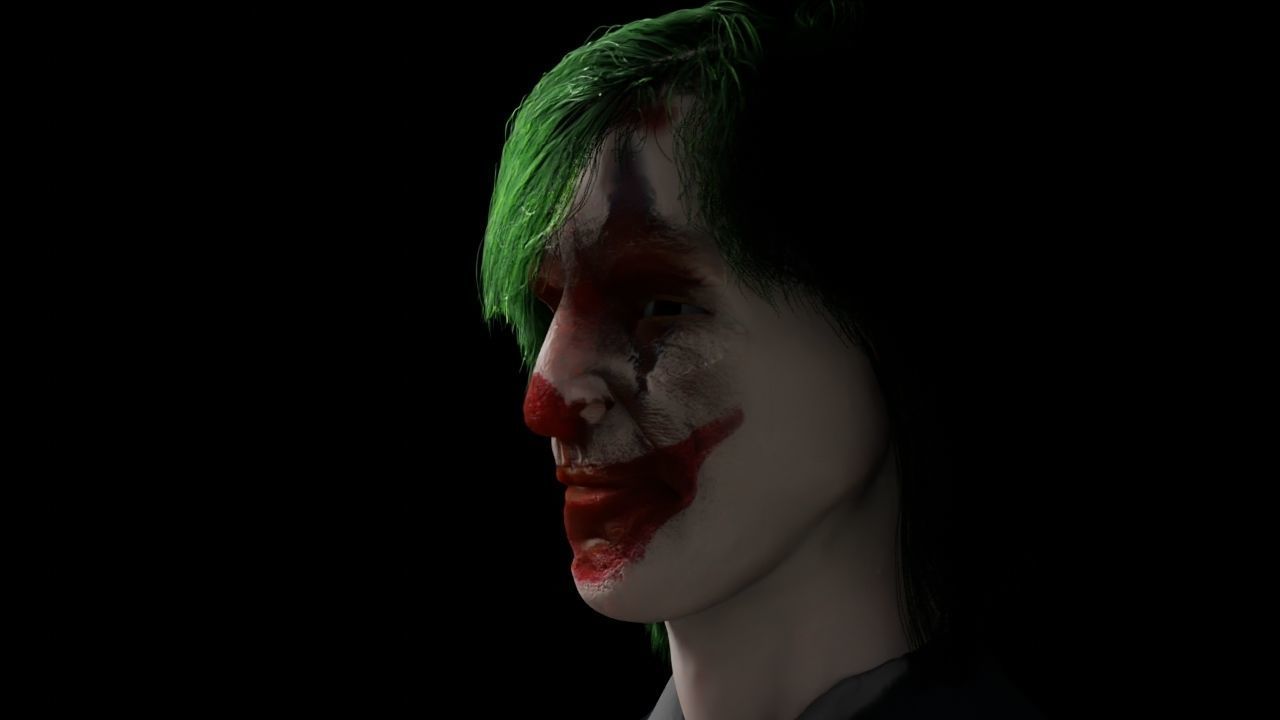 Joker Head rigged animated 3D model rigged | CGTrader