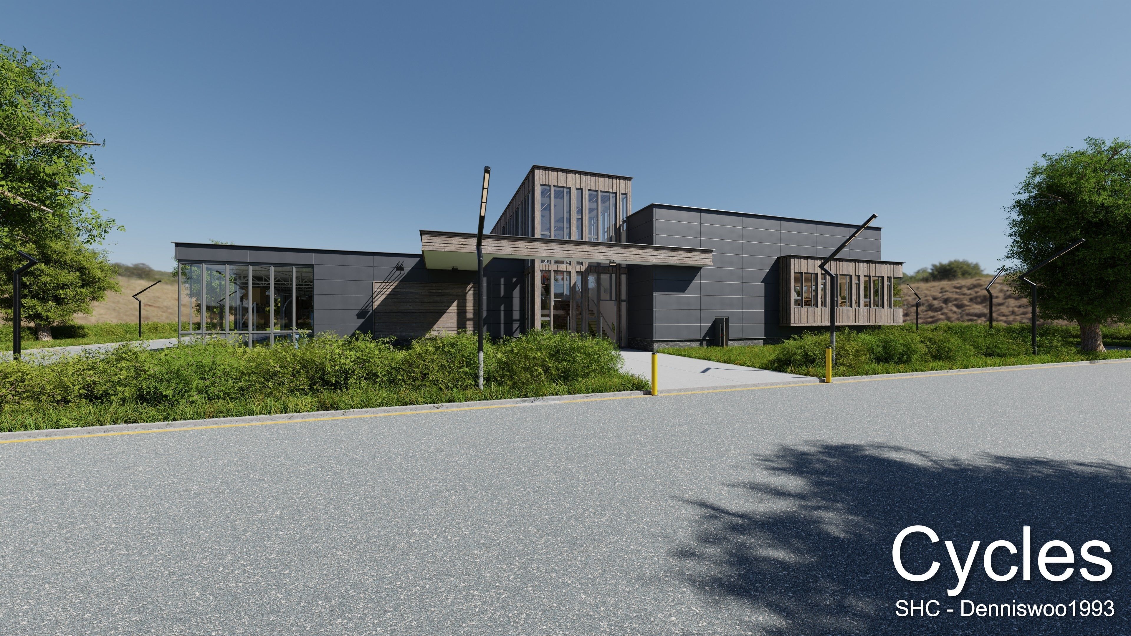 3D model Modern furnished warehouse with office for Blender VR / AR ...