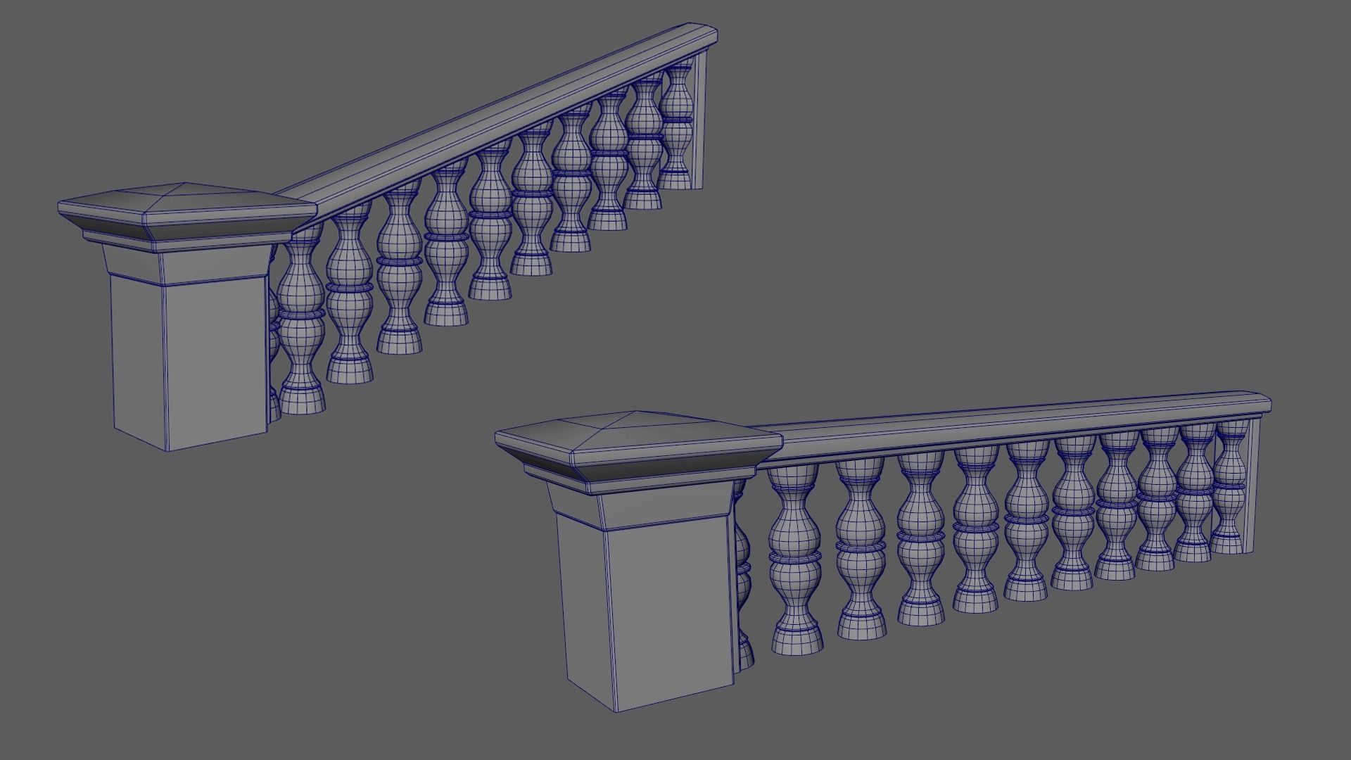 3D model Outdoor railing VR / AR / low-poly | CGTrader