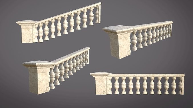 3D model Outdoor railing VR / AR / low-poly | CGTrader