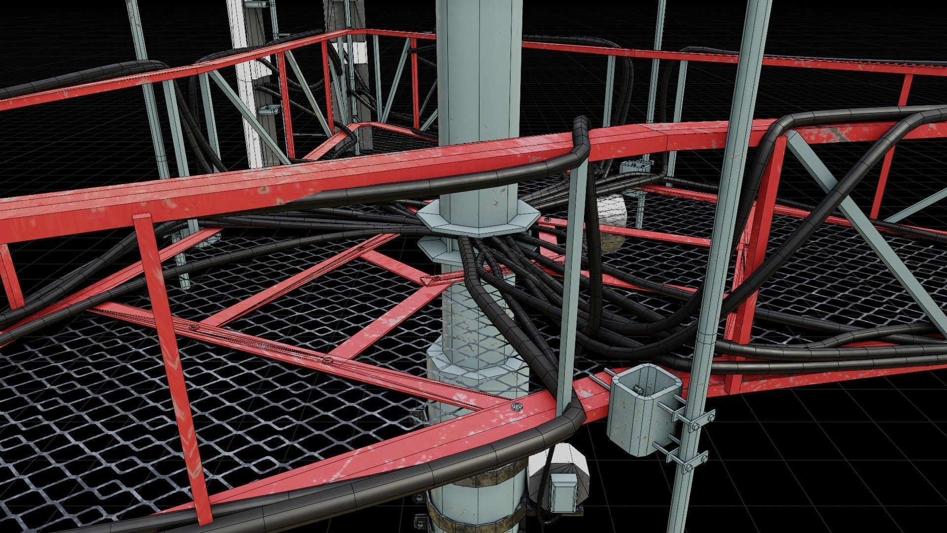 3D model telecommunication tower with 4k pbr textures VR / AR / low ...