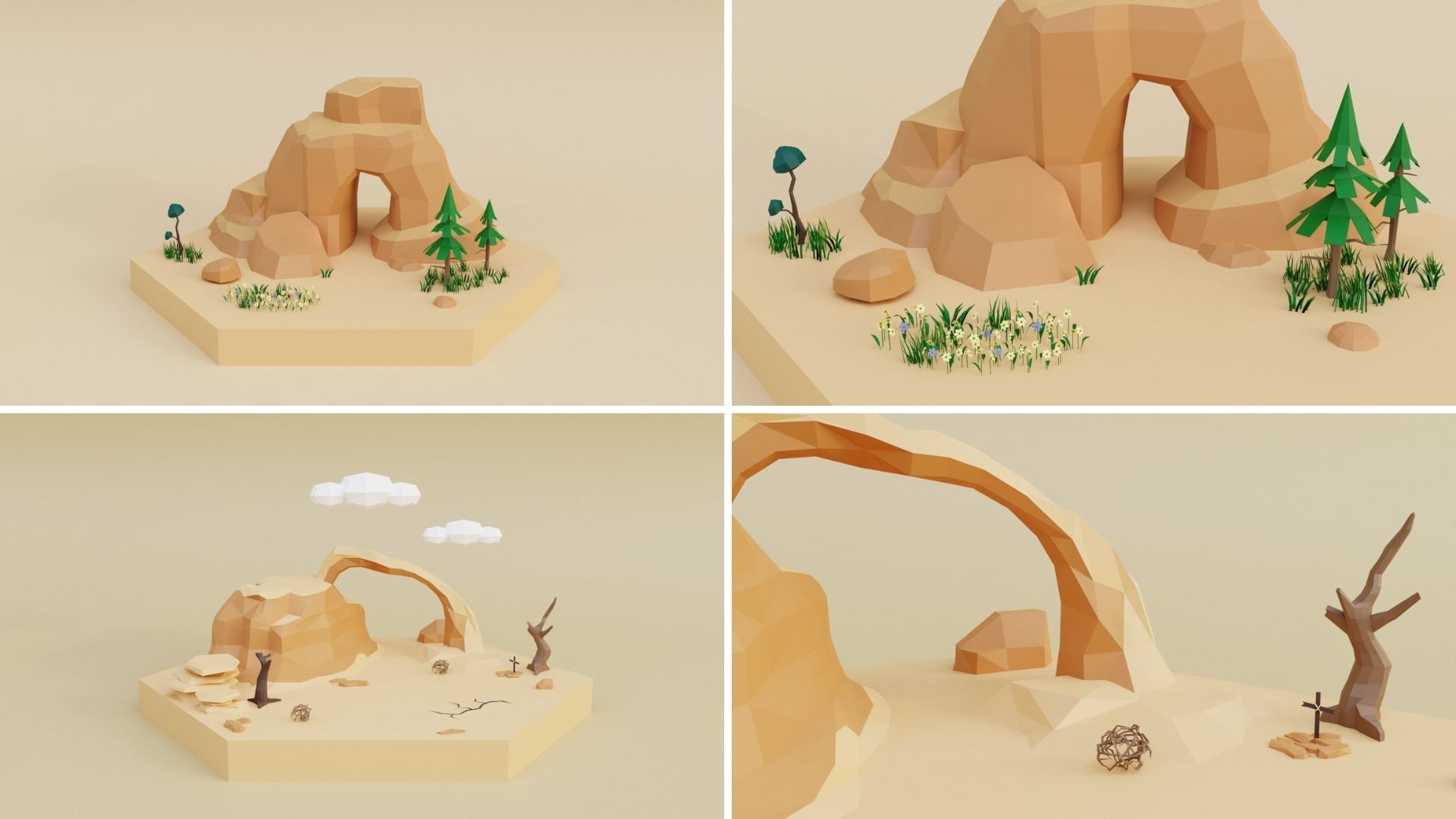 3D model Low Poly Wild West Set VR / AR / low-poly | CGTrader