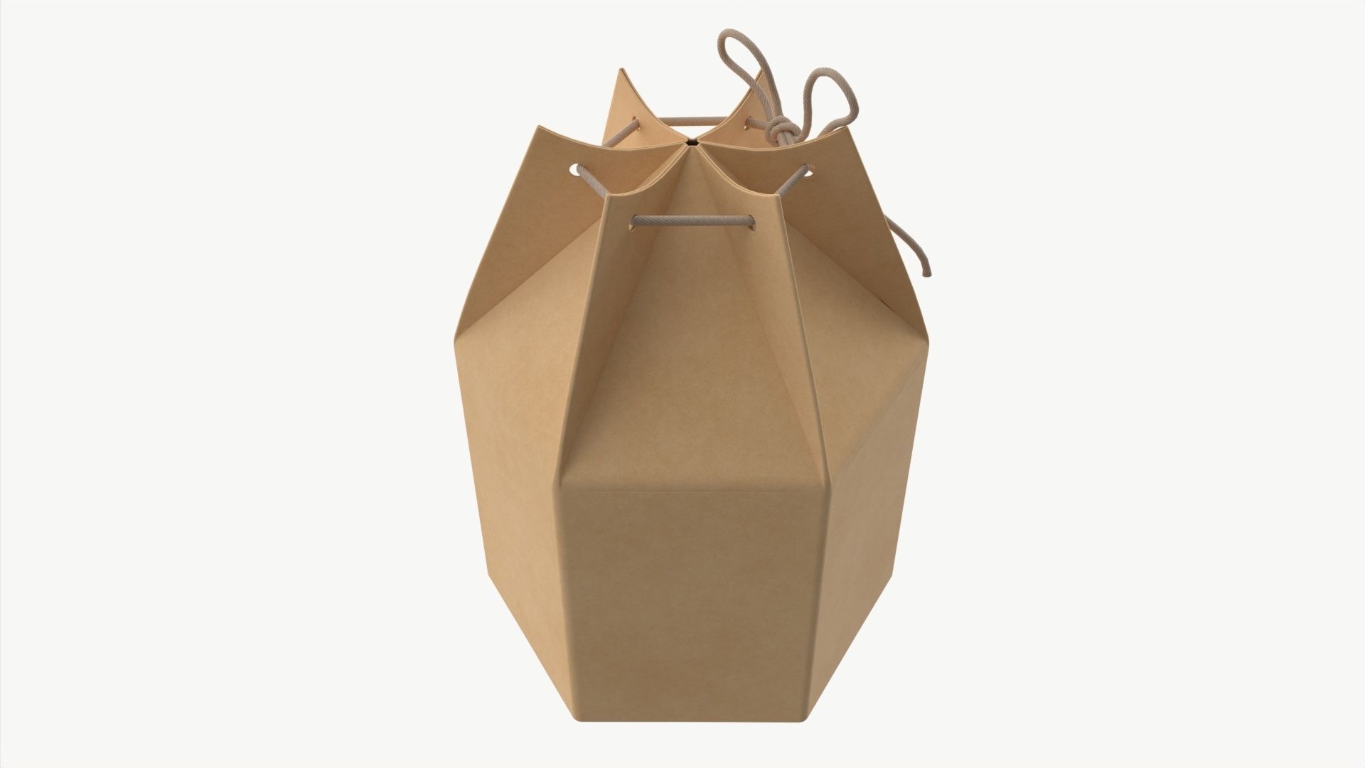 Hexagonal cardboard box with cord 3D model | CGTrader