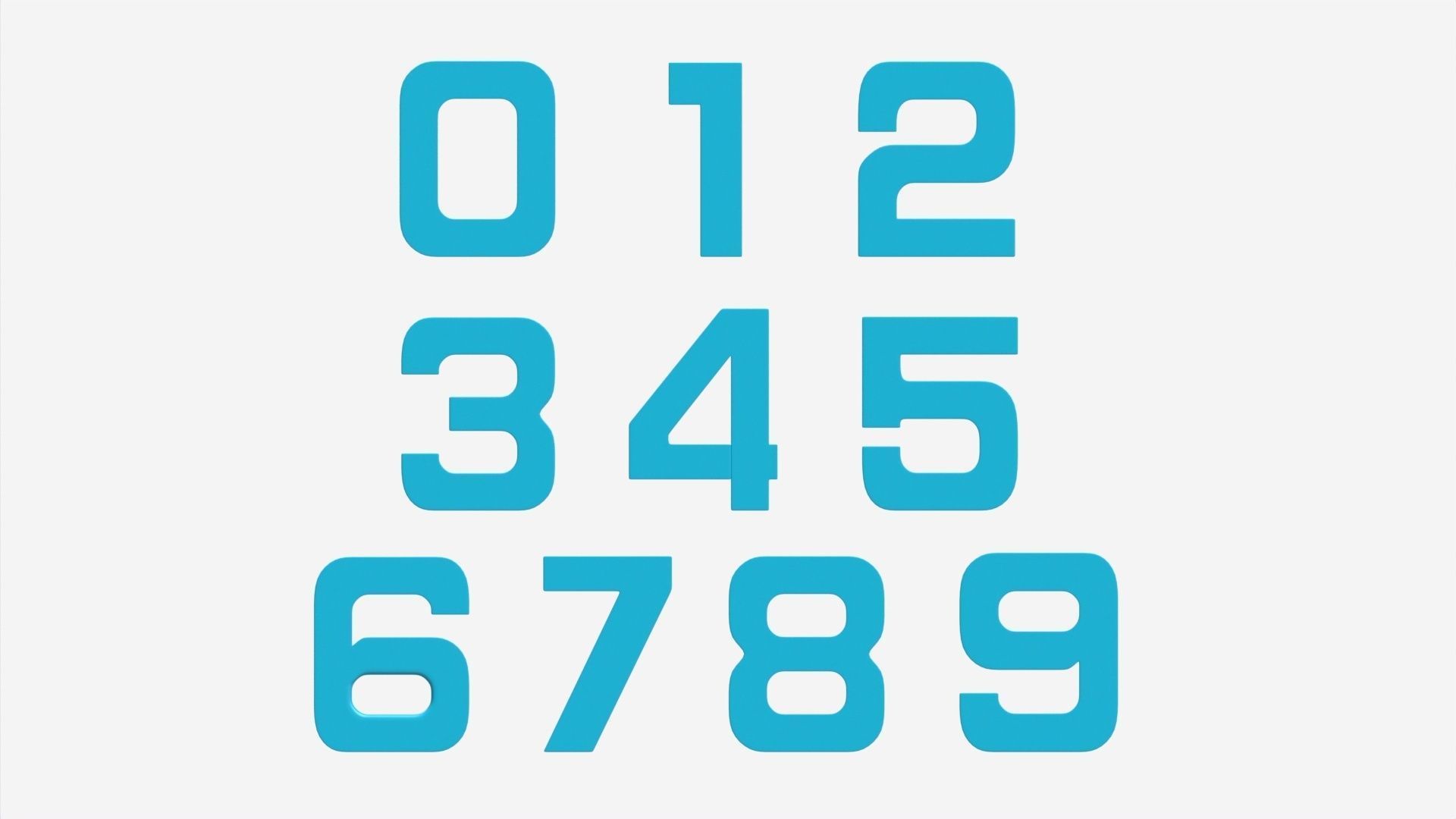 Plastic numbers 3D model | CGTrader