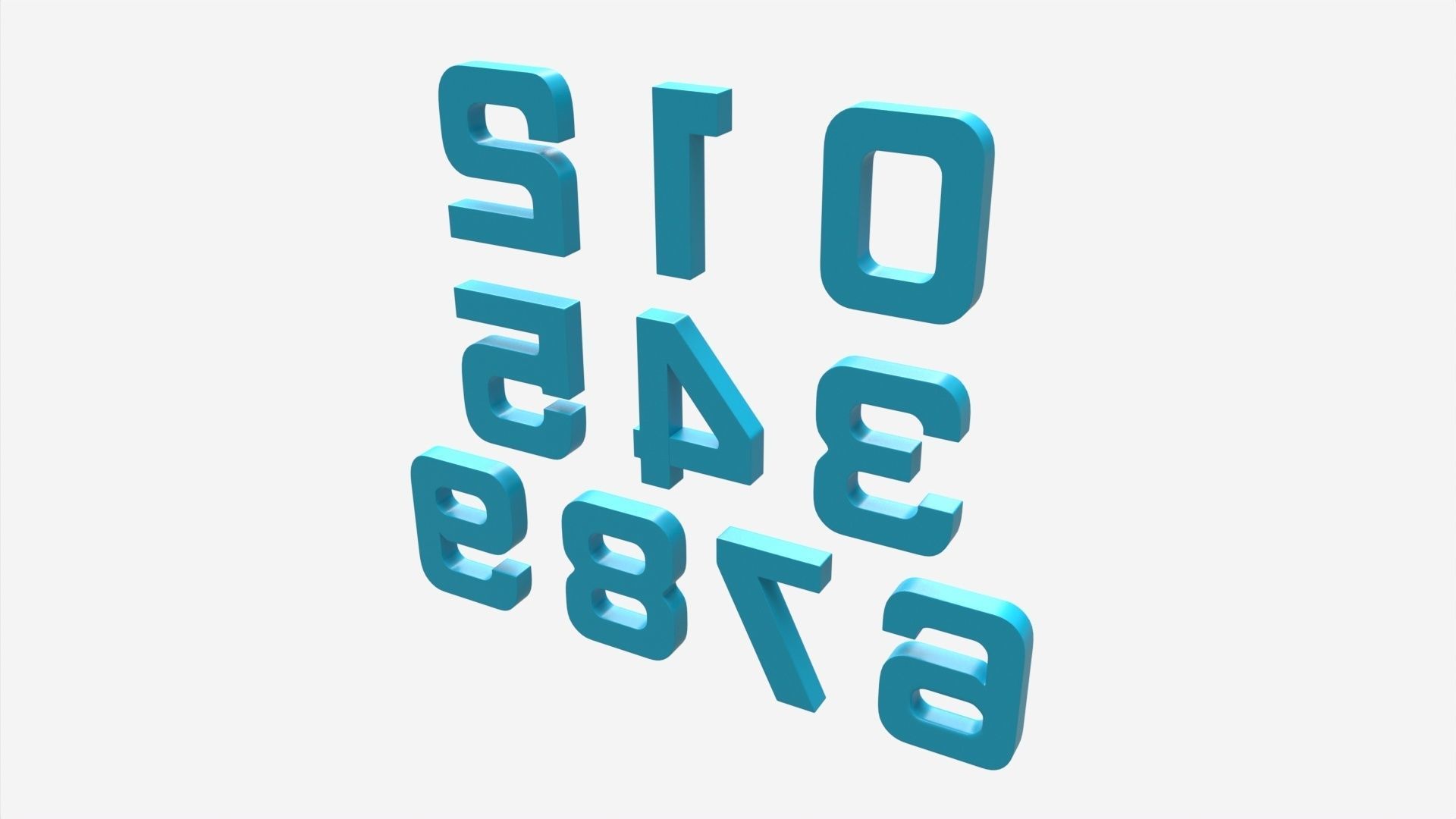 Plastic numbers 3D model | CGTrader