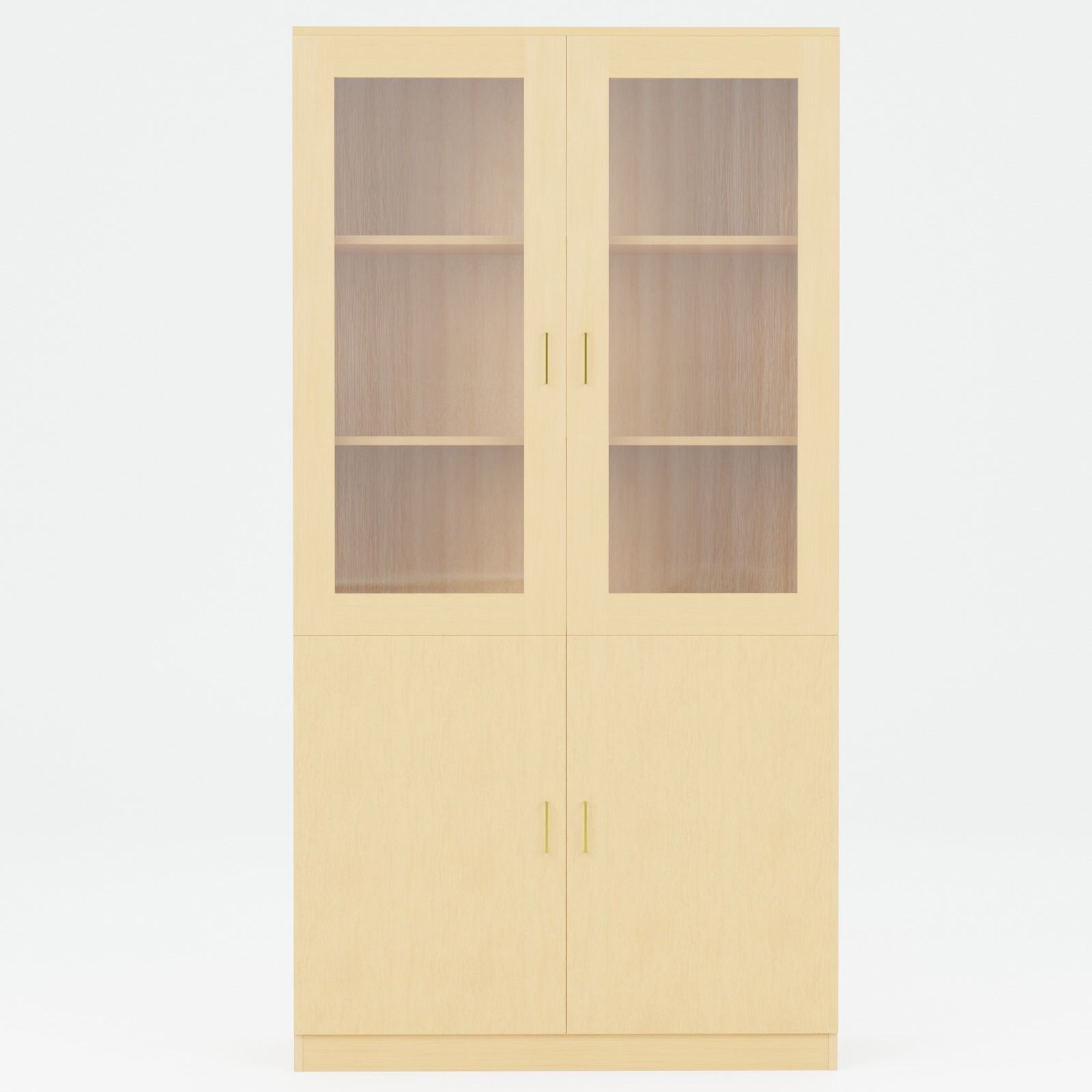 Wardrobe bookcase with glass doors 3D model | CGTrader
