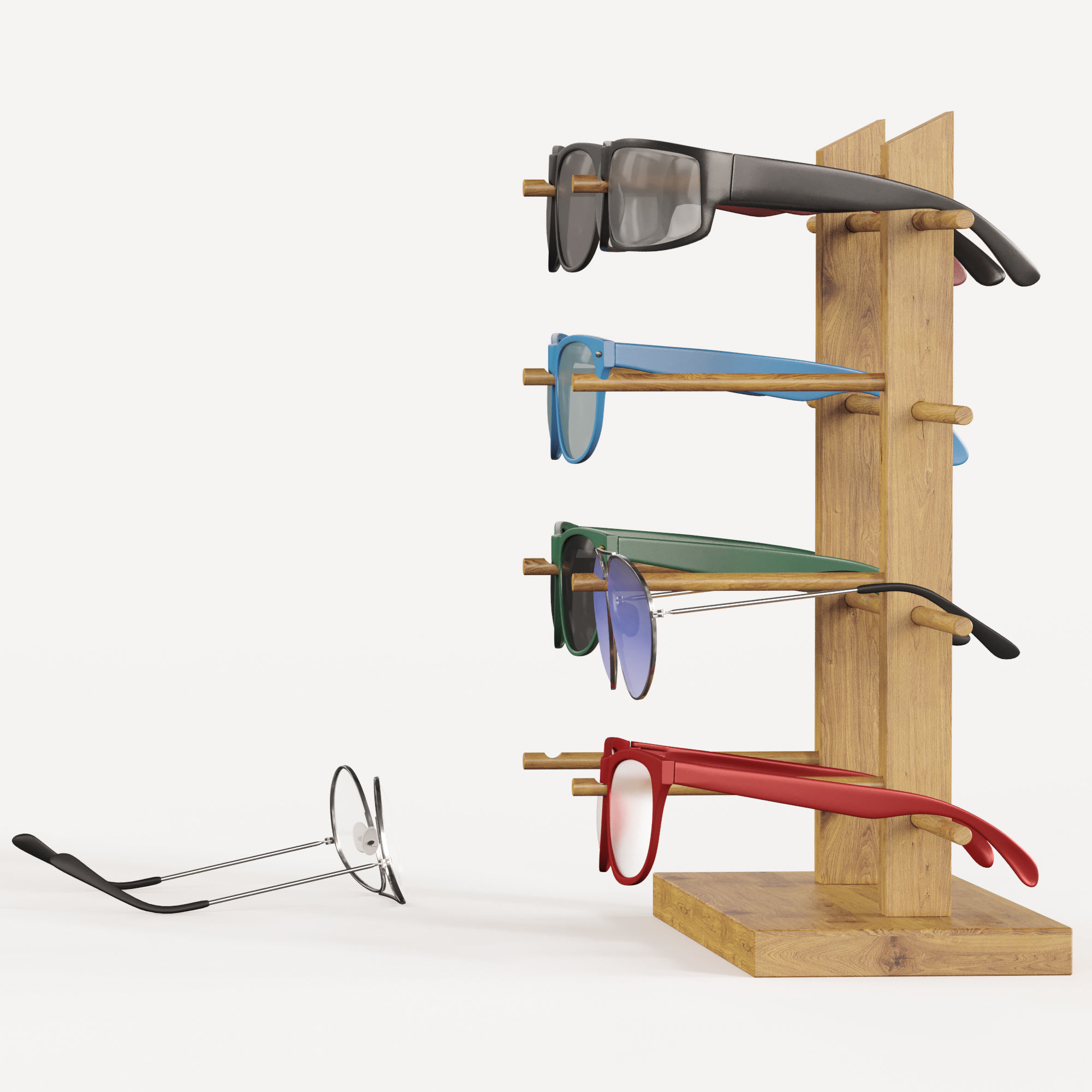 Wooden Sunglass Display Stand 3D model | CGTrader
