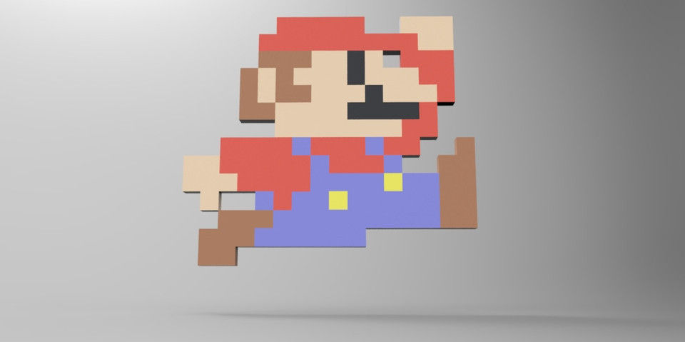 8 Bit Mario Bros free 3D model | CGTrader