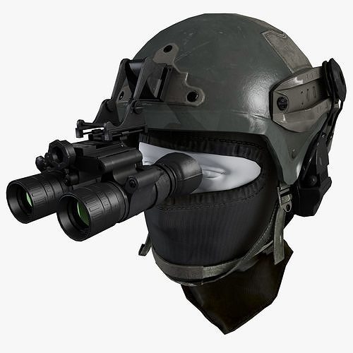 3D model Ops Core Helmet with Tactical Night Goggles VR / AR / low-poly ...