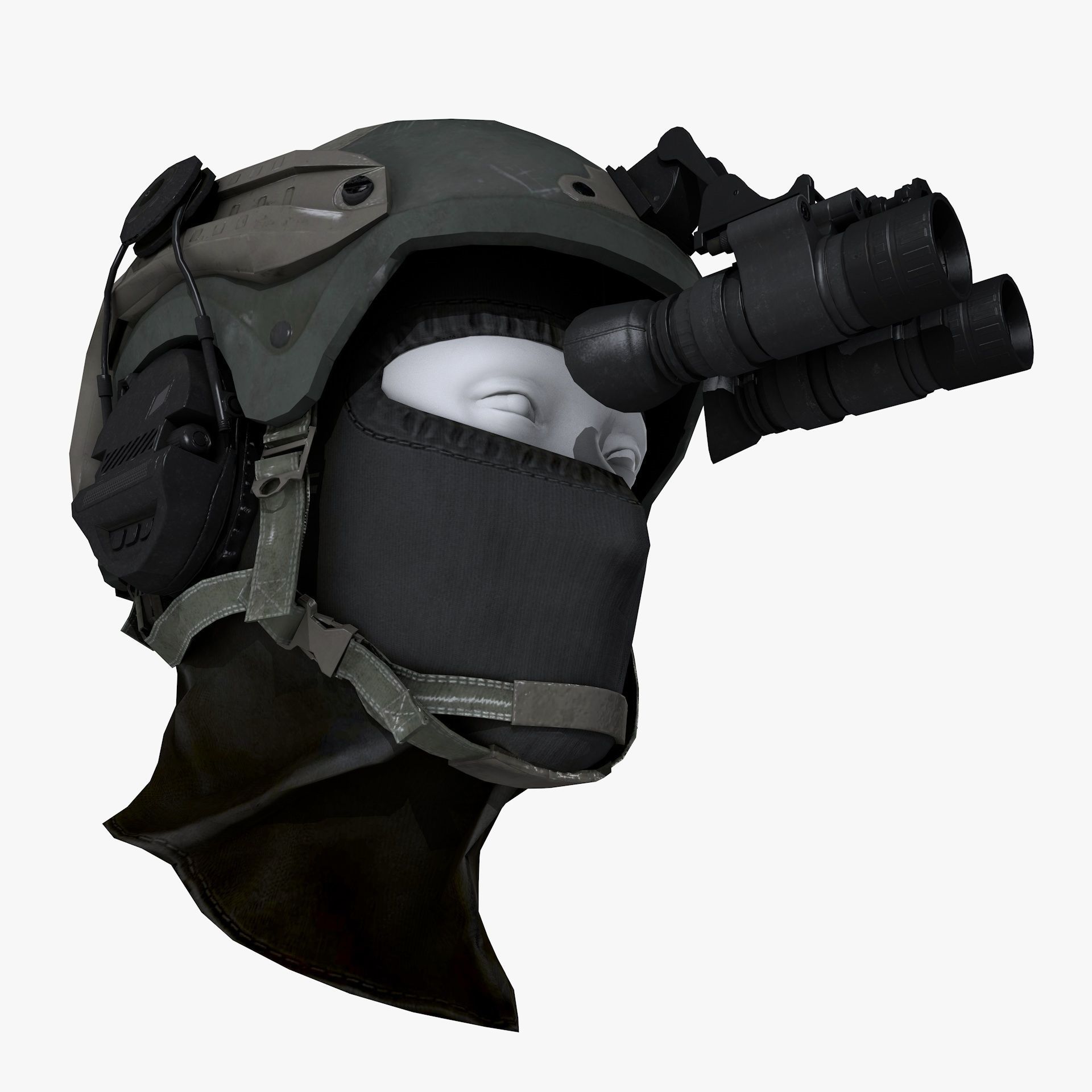 3D model Ops Core Helmet with Tactical Night Goggles VR / AR / low-poly ...