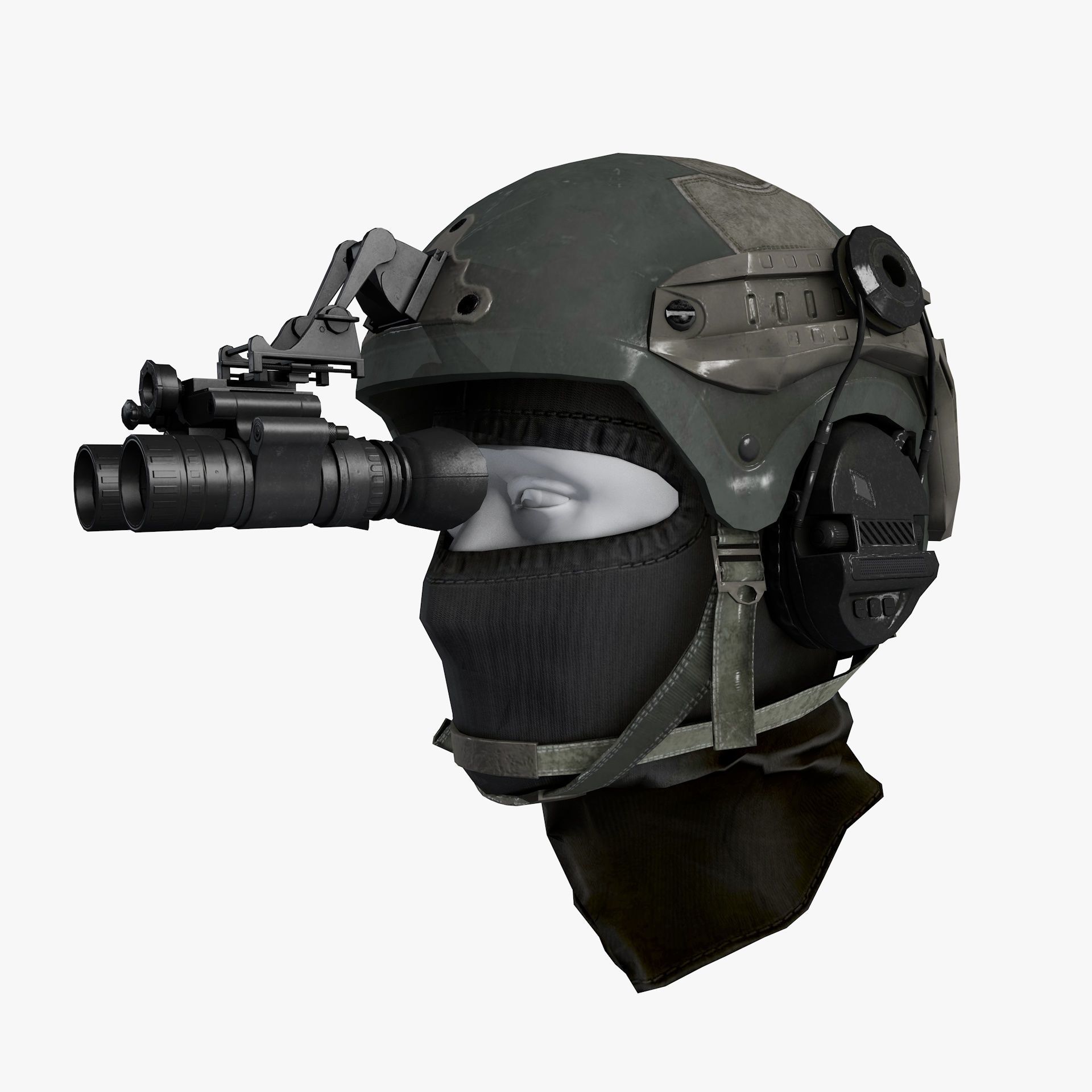3D model Ops Core Helmet with Tactical Night Goggles VR / AR / low-poly ...
