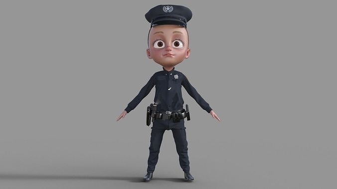 3D Cartoon Police Man 3D model | CGTrader