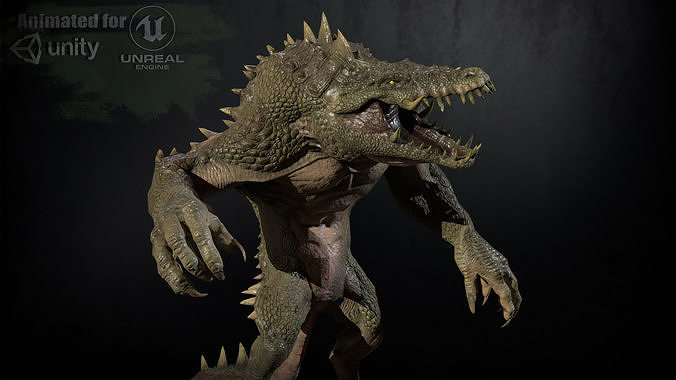 3D model MutantCrocodile crocodile creature VR / AR / low-poly | CGTrader