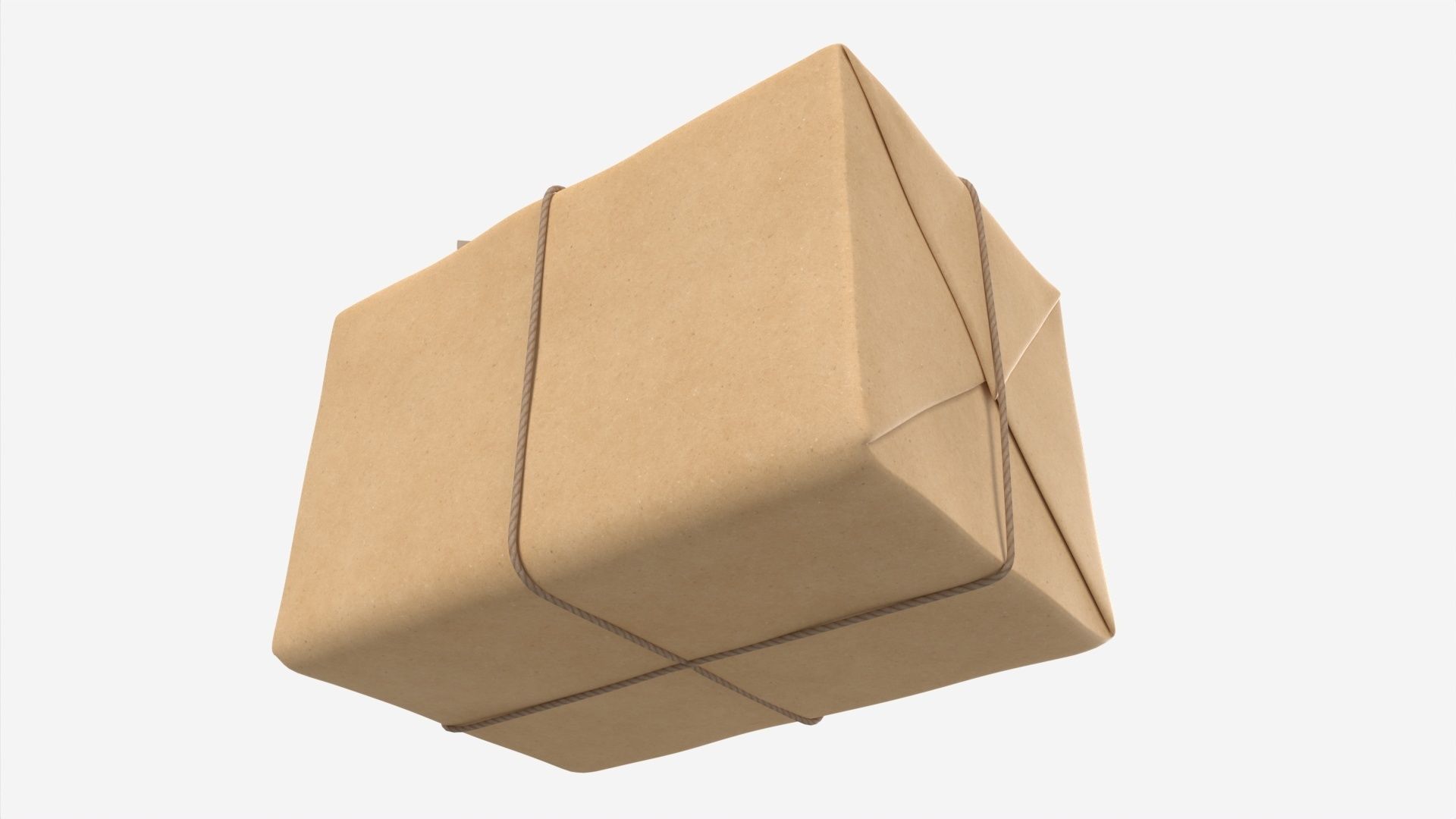 Parcel wrapped in kraft paper 3D model | CGTrader