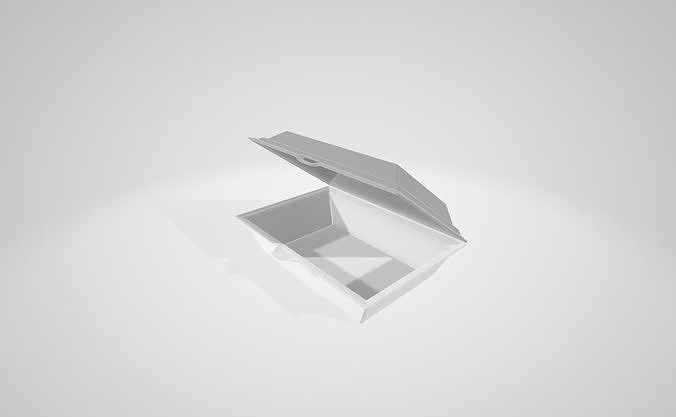 Styrofoam Lunch Box or Takeaway box 3D model rigged | CGTrader