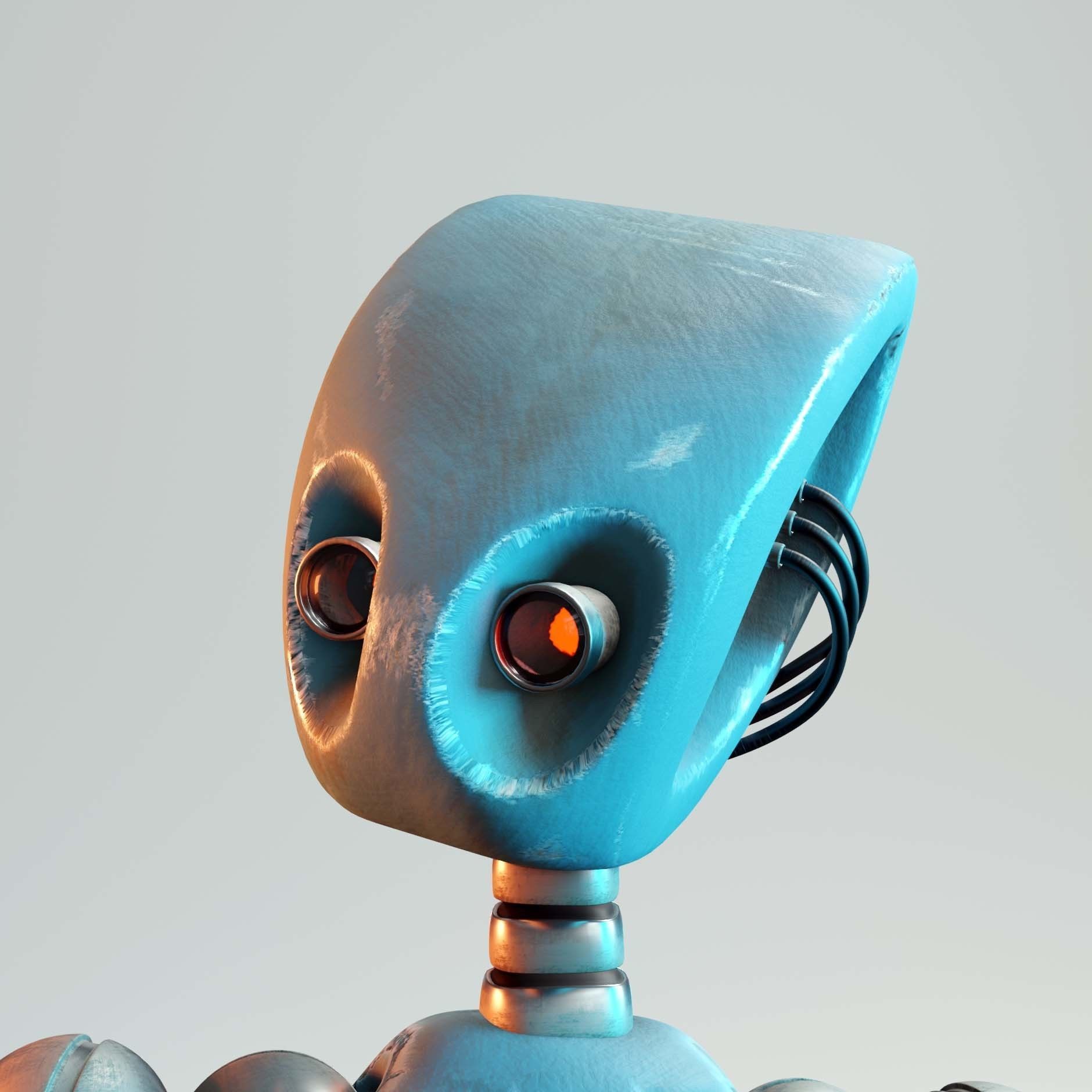 Fully-Rigged Robot 3D Model - Realistic Android Blender 3D model rigged ...