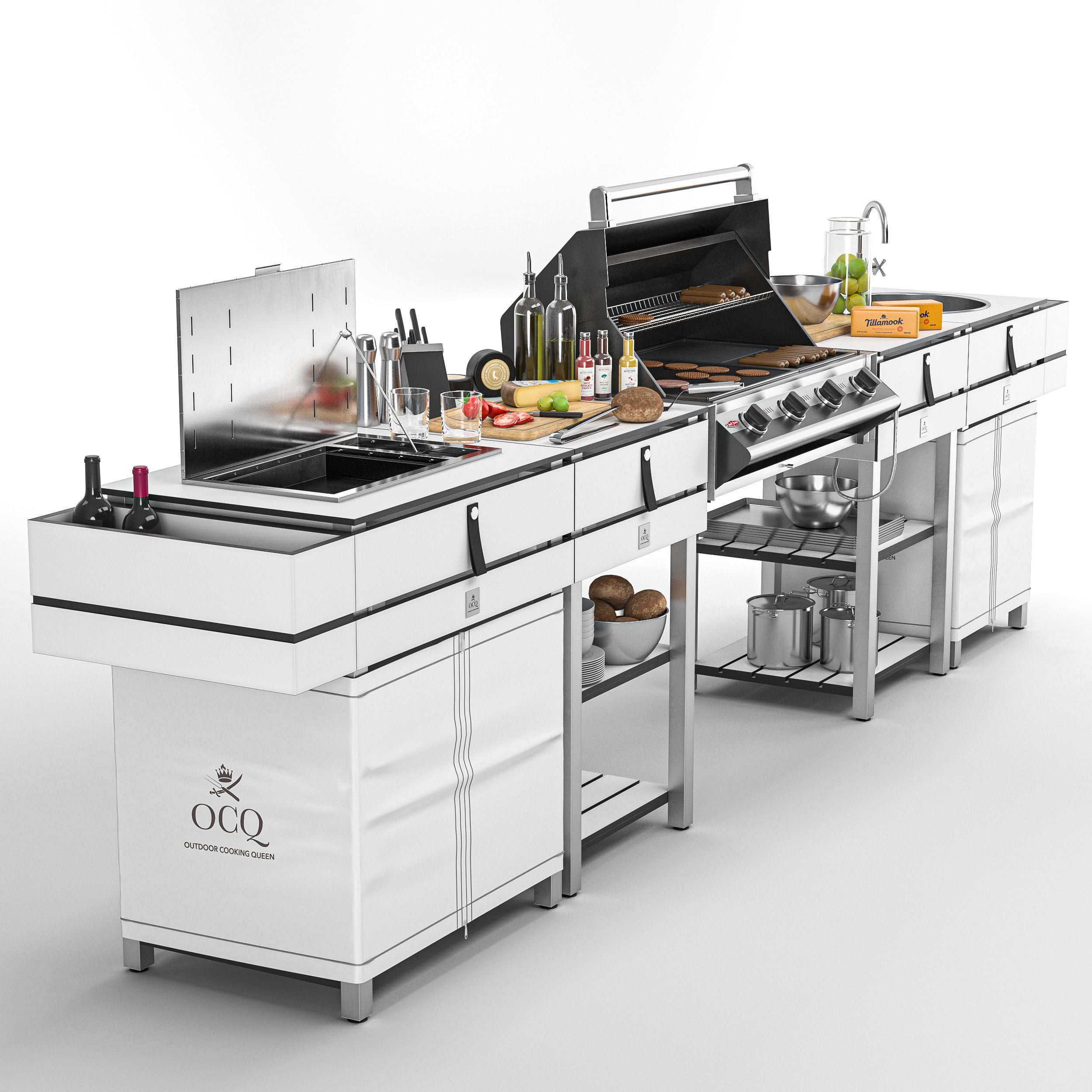 OCQ Modular Barbecue 3D model | CGTrader