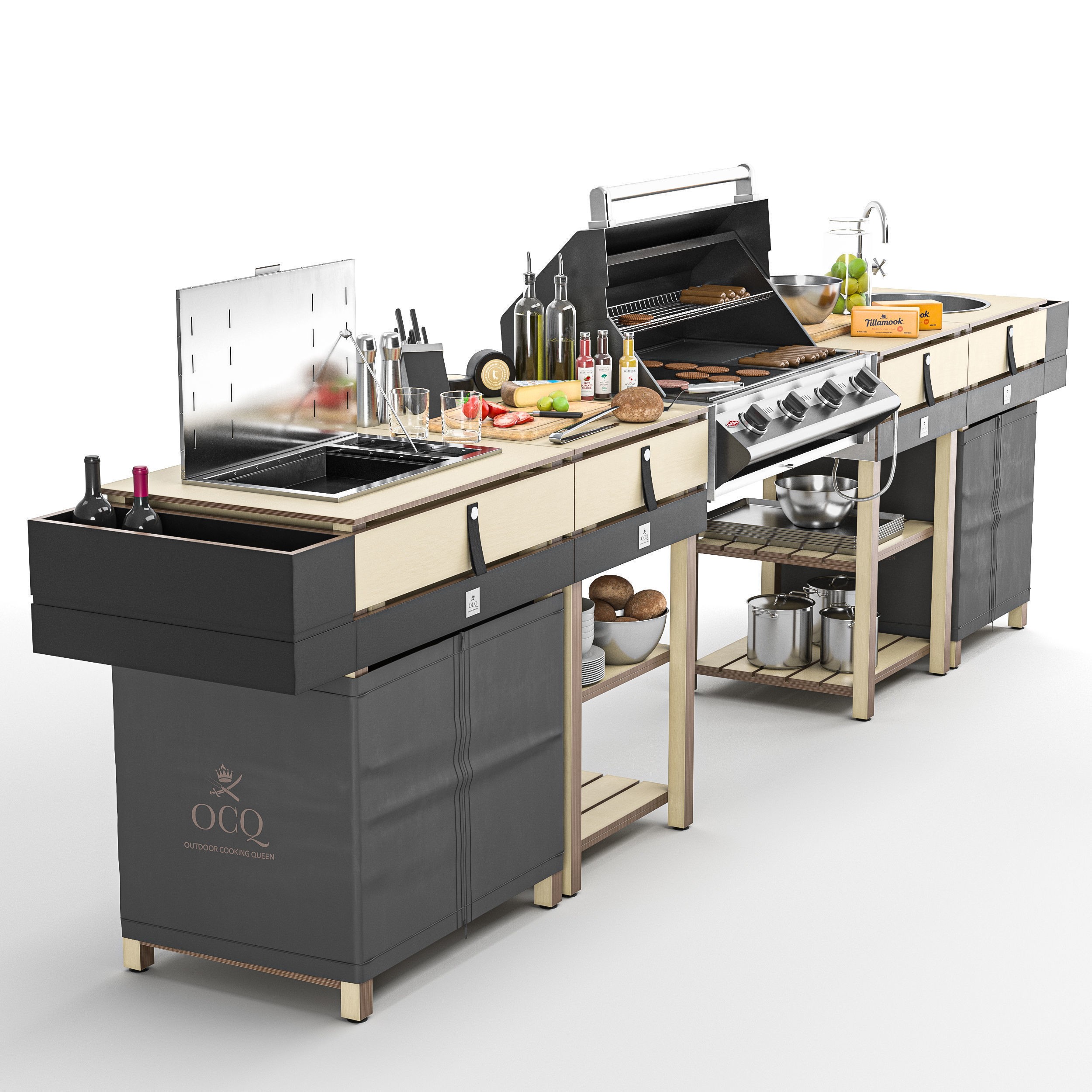 OCQ Modular Barbecue 3D model | CGTrader