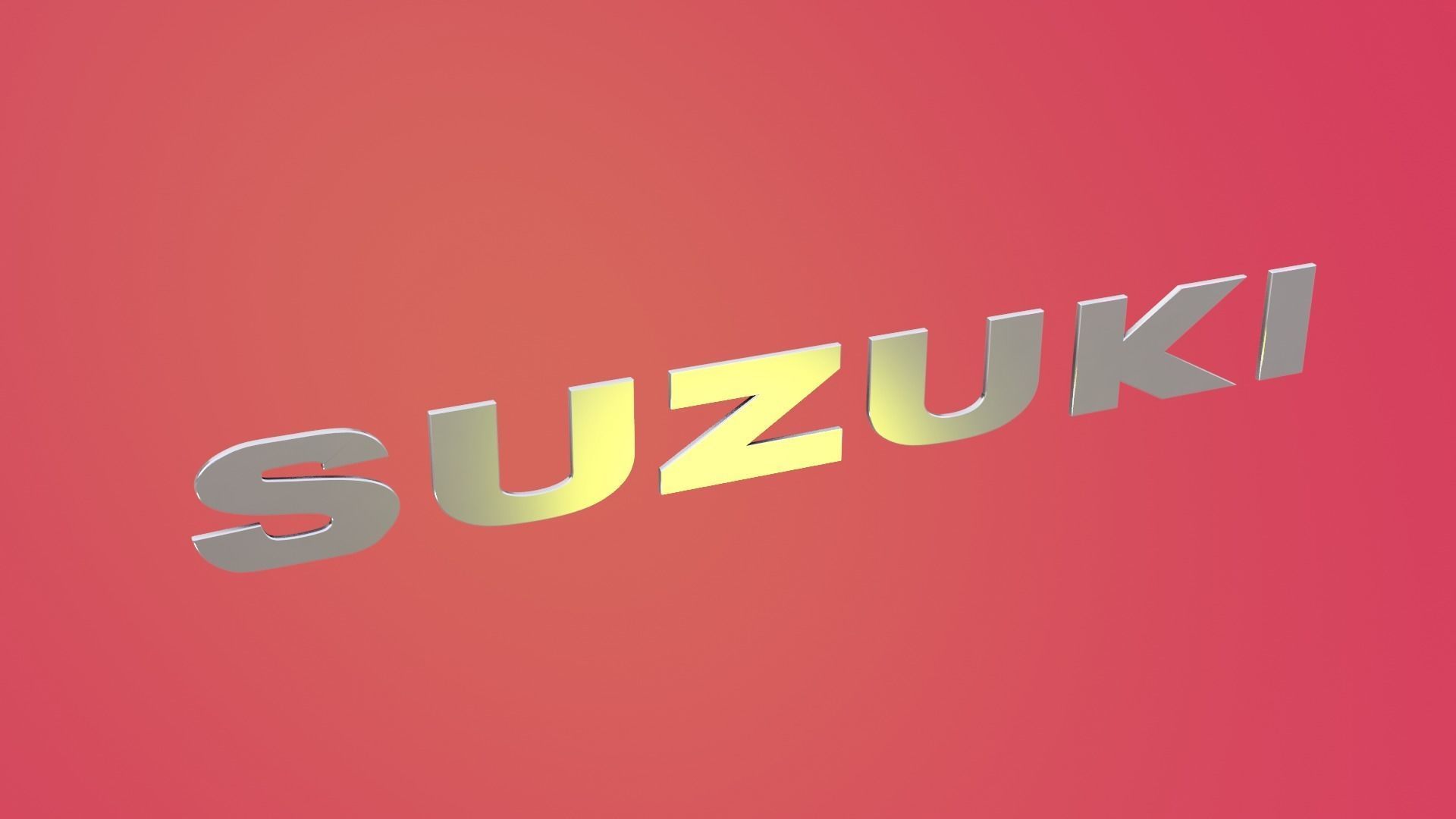 3D model Suzuki Text Logo - Badge - Emblem VR / AR / low-poly | CGTrader