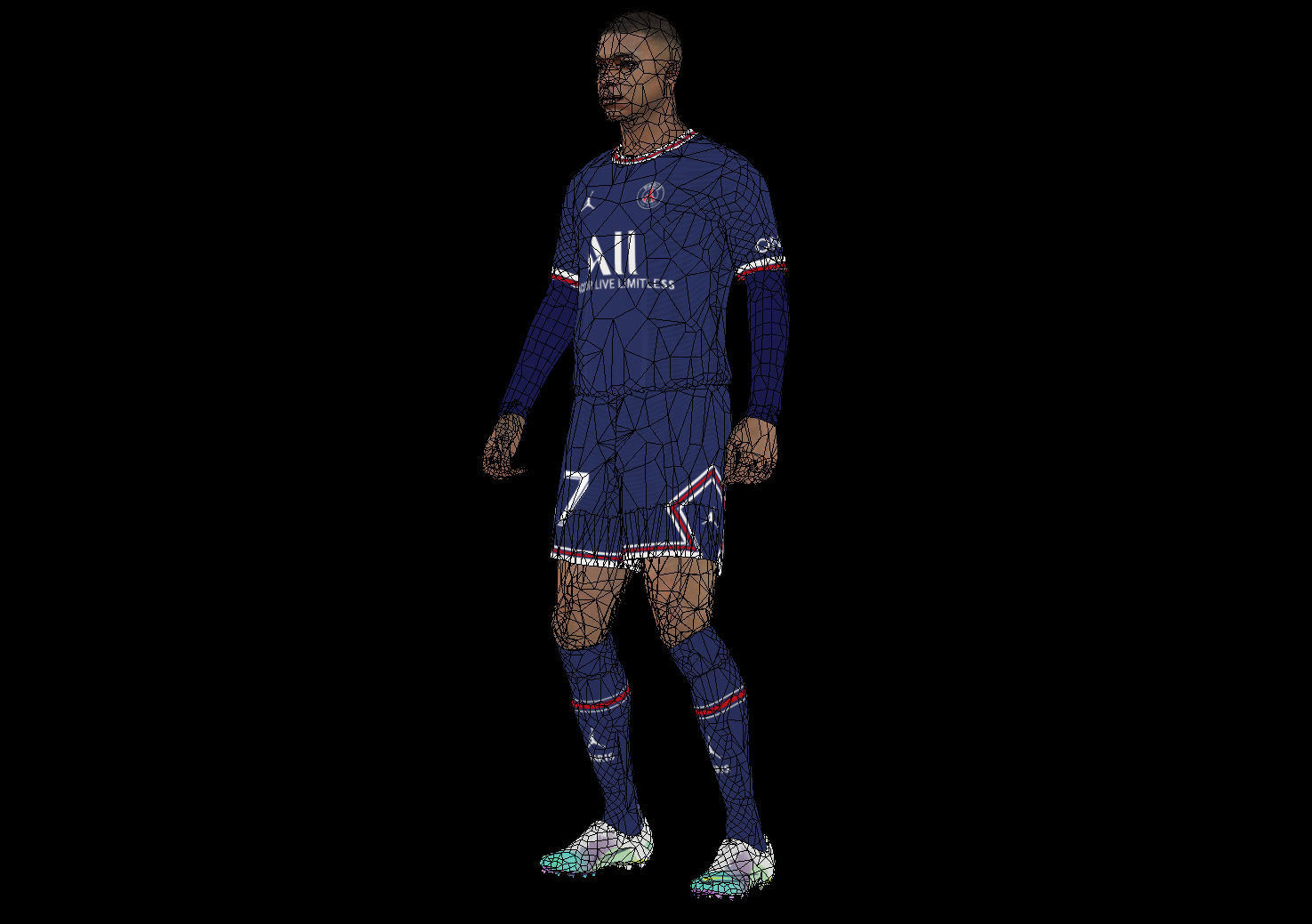 3D model Kylian Mbappe lowpoly no rig VR / AR / low-poly | CGTrader