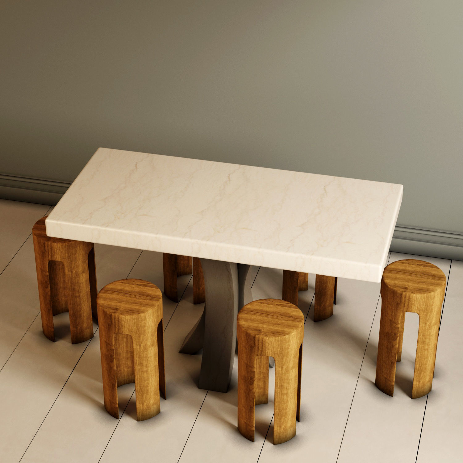 3D model Dining tables set 01 VR / AR / low-poly | CGTrader