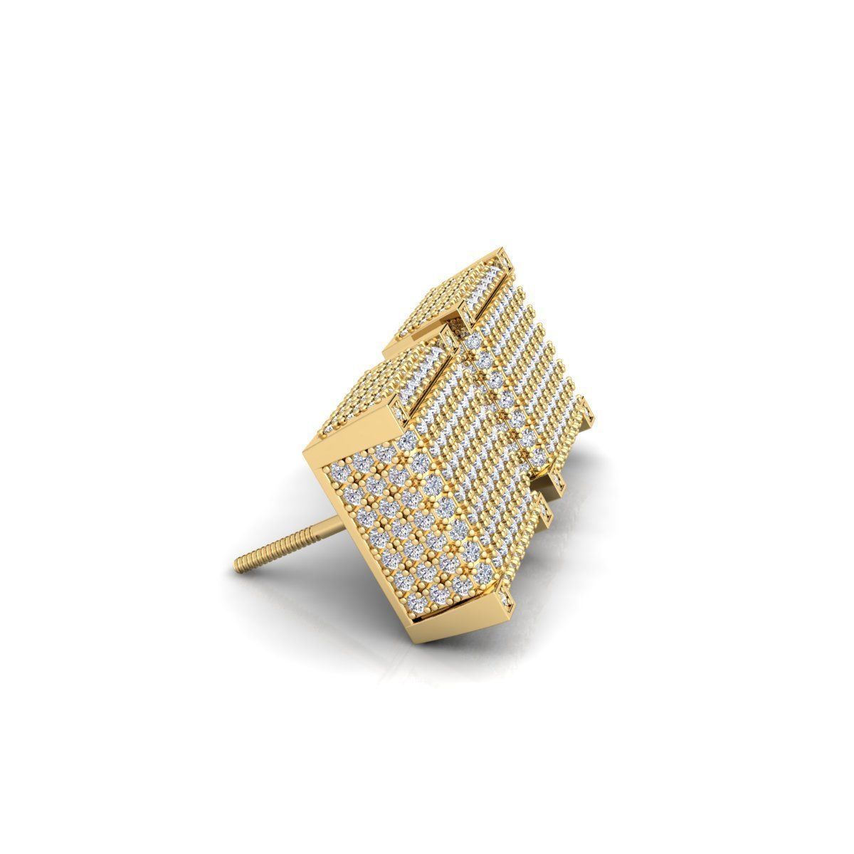 Squar Stude Earring 3d Model and Render Detail 3D model 3D printable ...