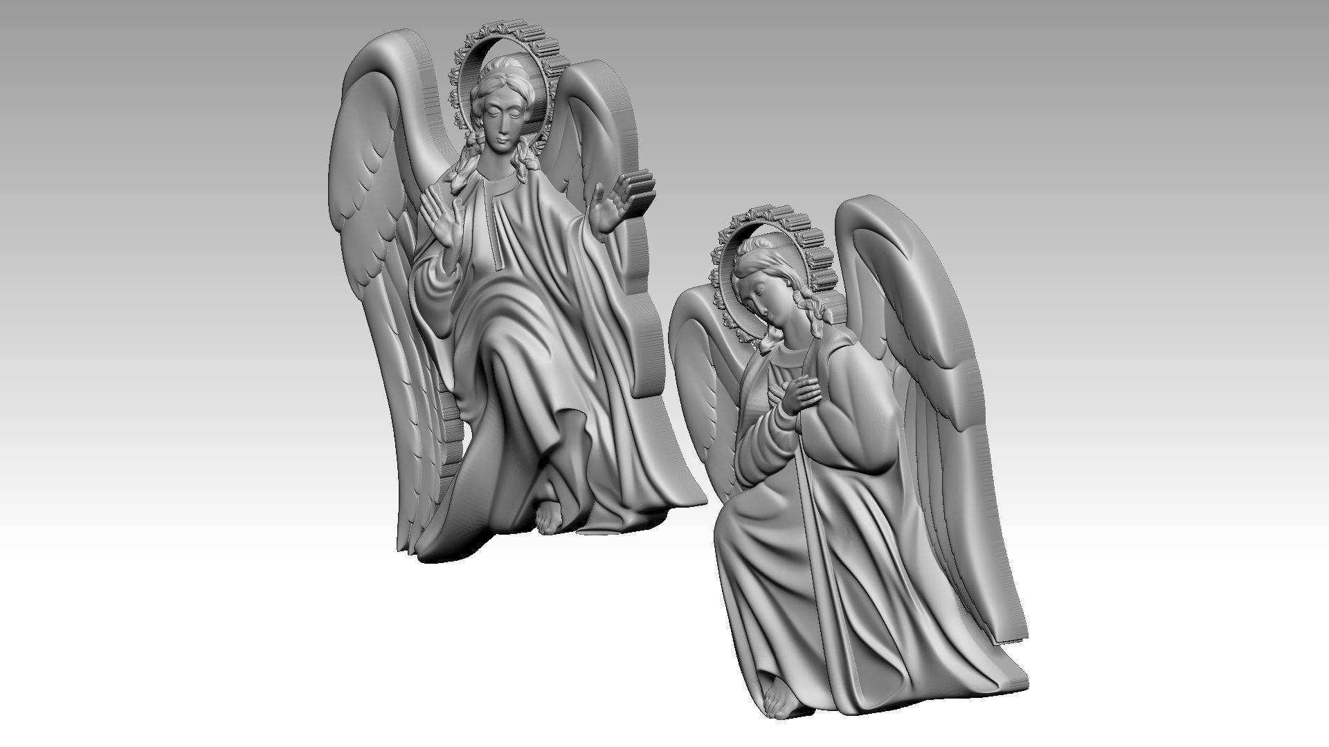 Two female angels 3d print model 3D model 3D printable | CGTrader