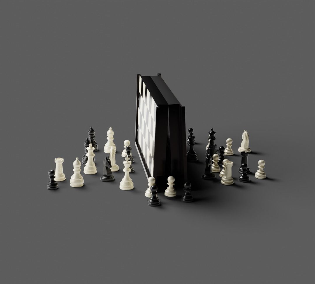Rigged Chess Board with Complete Chess Pieces 3D model rigged | CGTrader