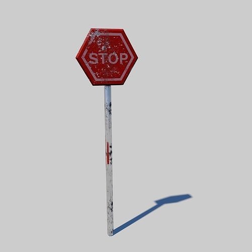 3D model STOP SIGN VR / AR / low-poly | CGTrader