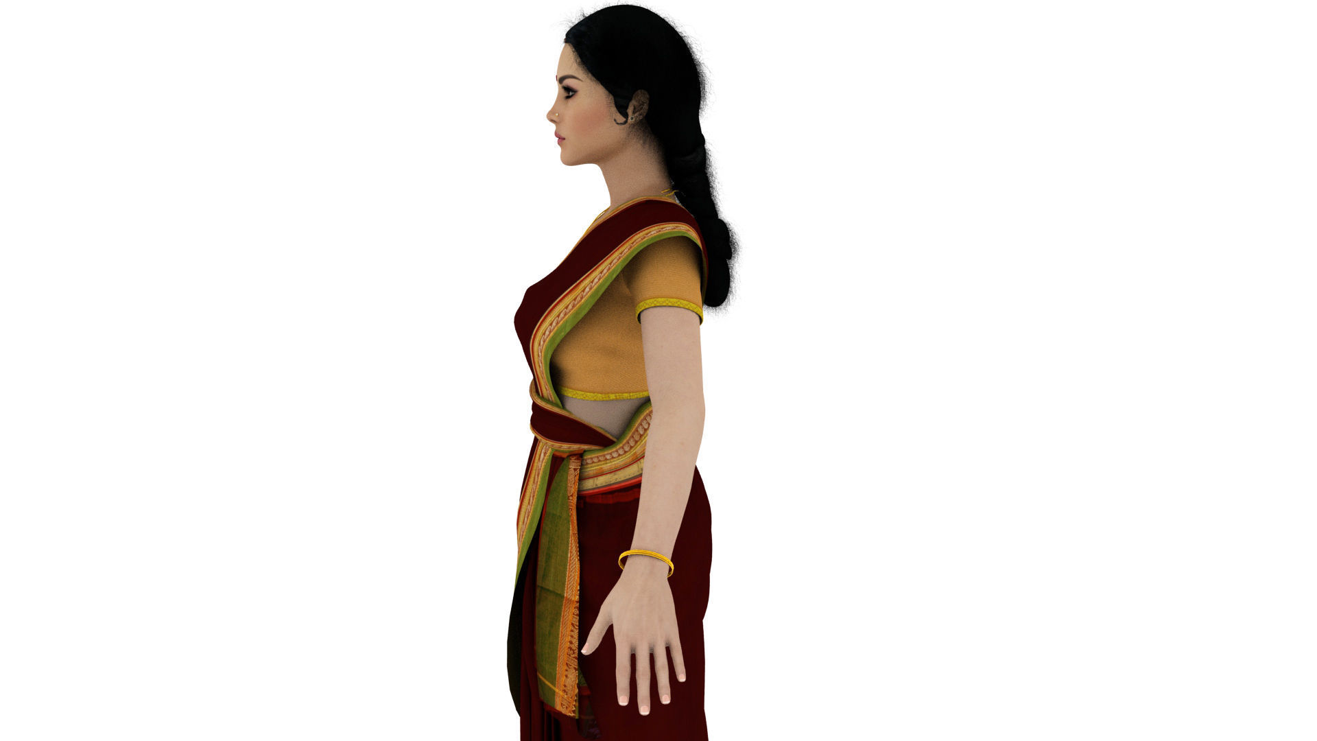indian girl woman saree 3D model | CGTrader