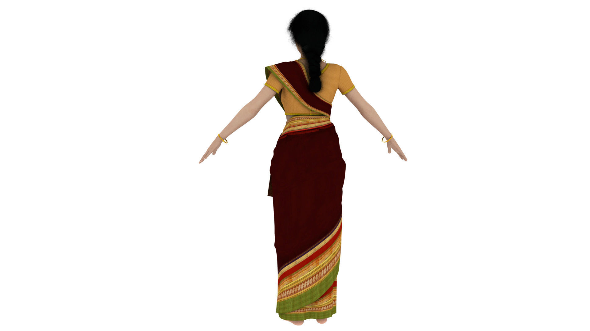 indian girl woman saree 3D model | CGTrader