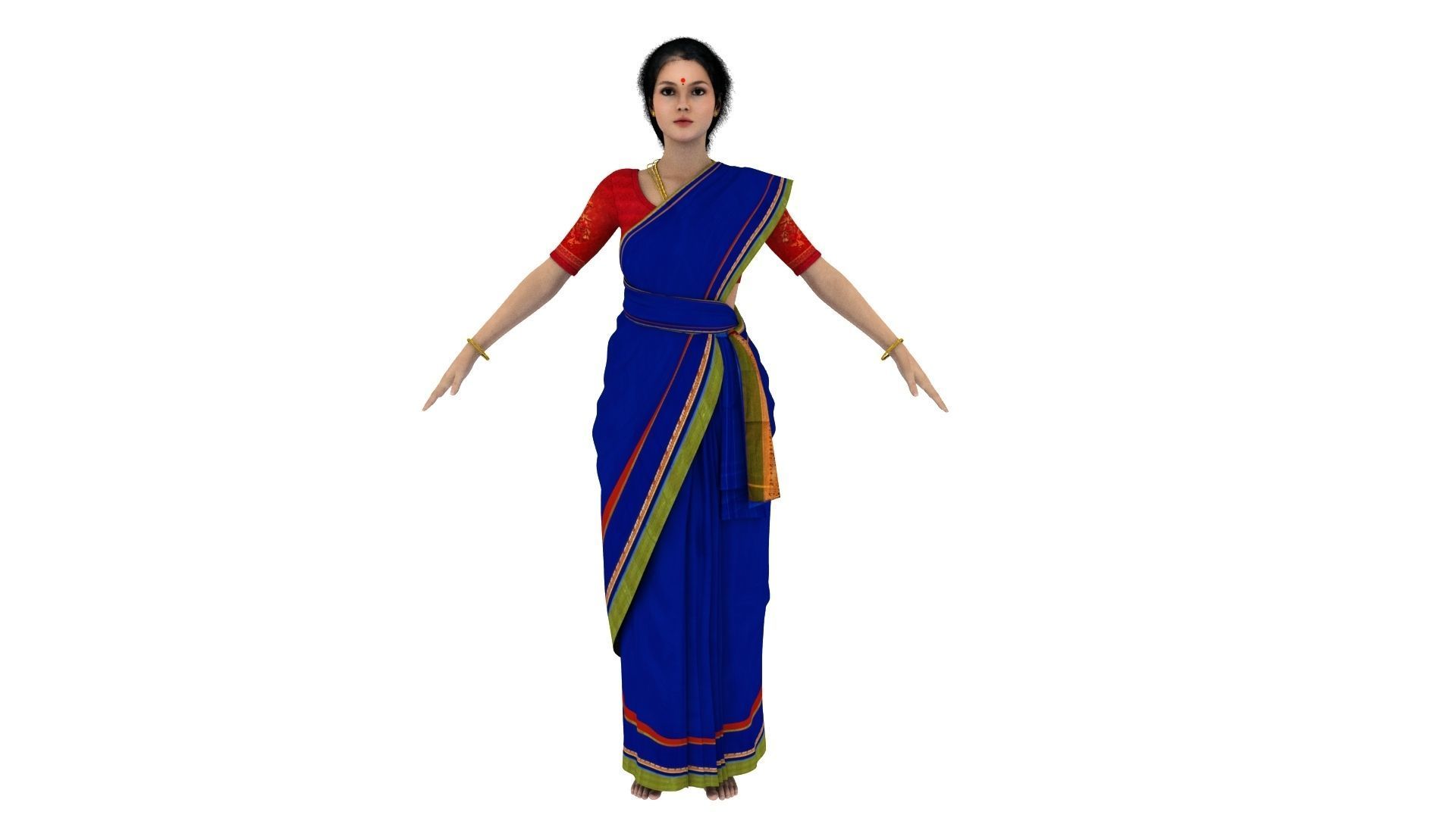 indian girl woman saree 3D model | CGTrader