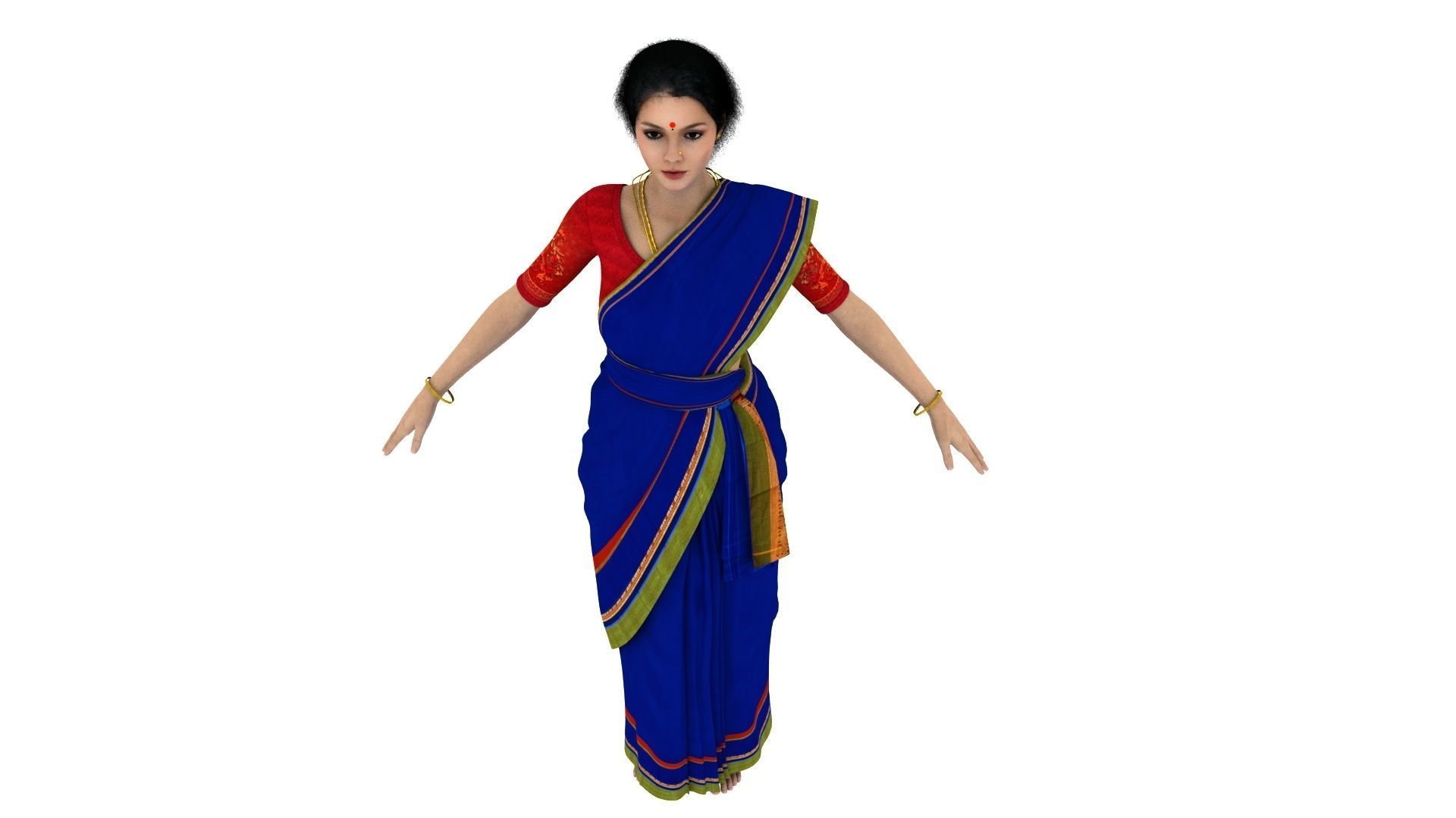 indian girl woman saree 3D model | CGTrader