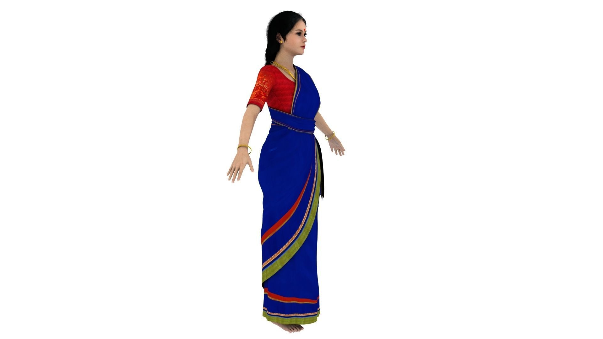 indian girl woman saree 3D model | CGTrader