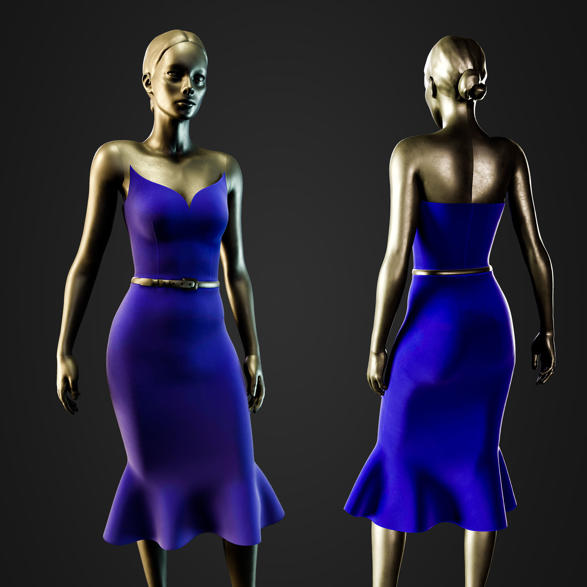 Classy Dress Outfit free 3D model | CGTrader