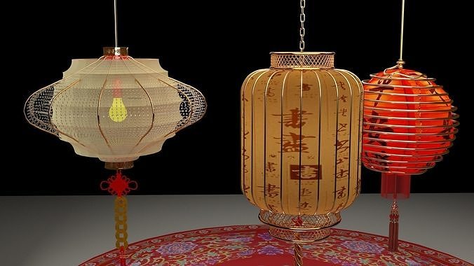 Chinese red lantern 3D model | CGTrader