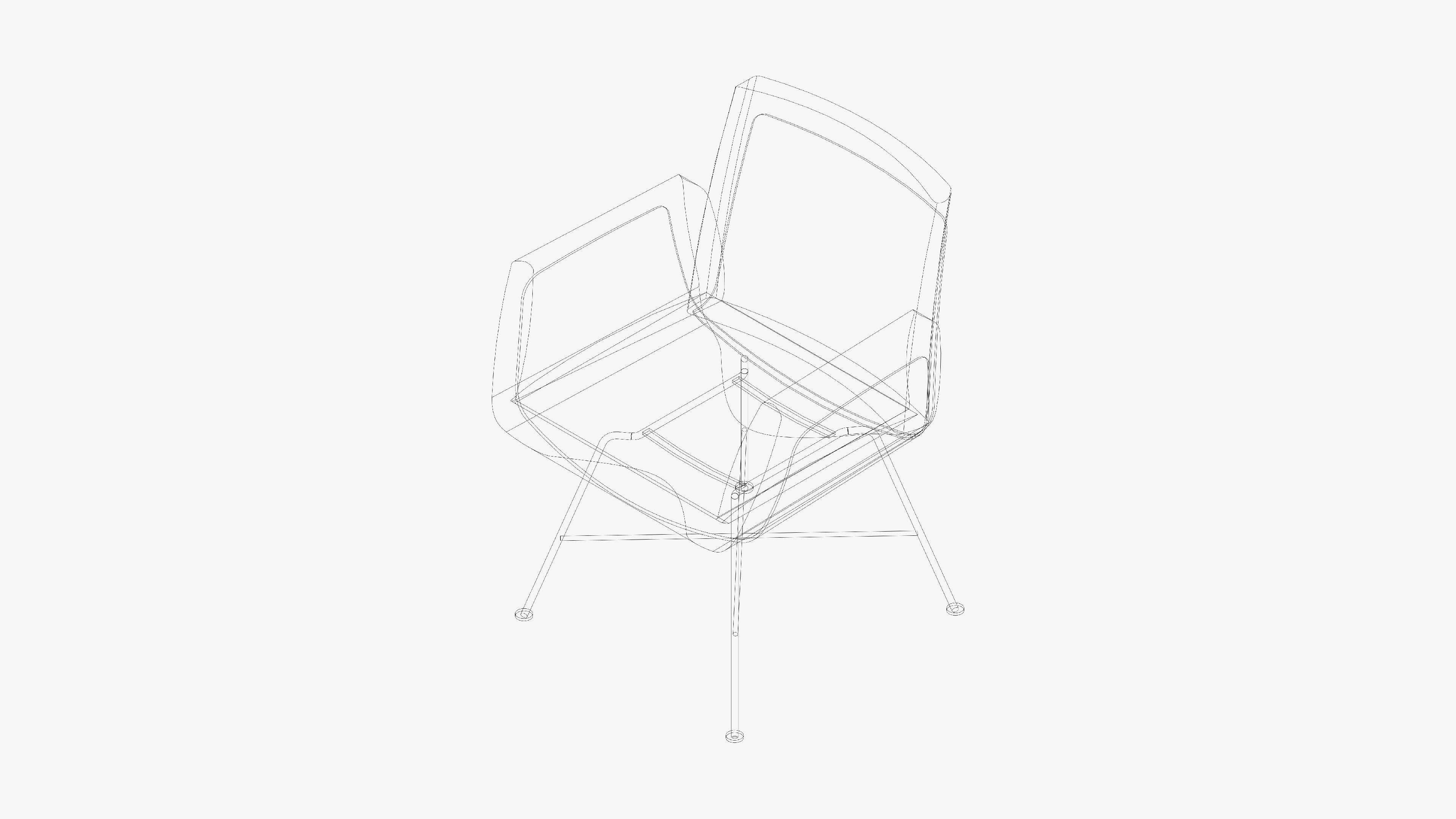 3D model Furniture - Chair - Contemporary - Feet Wire Frame VR / AR ...