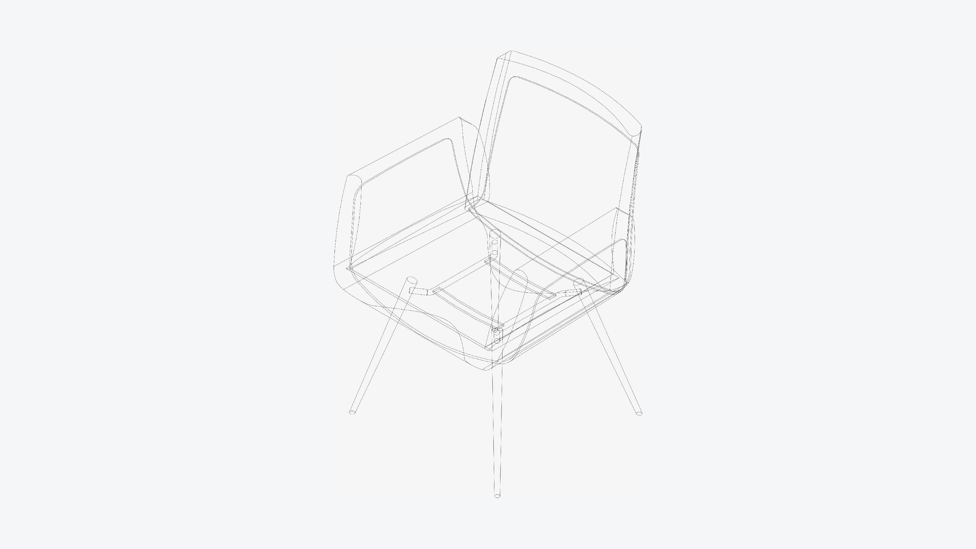 3D model Furniture - Chair - Contemporary - Metal Tube Frame VR / AR ...