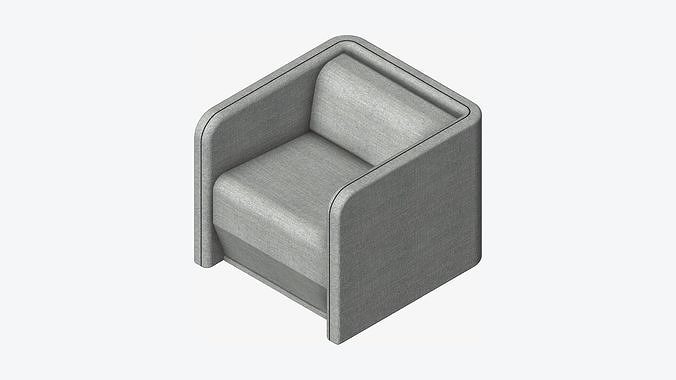 3D model Seat - Sofa - Simplicity - Type 2 - Single VR / AR / low-poly ...