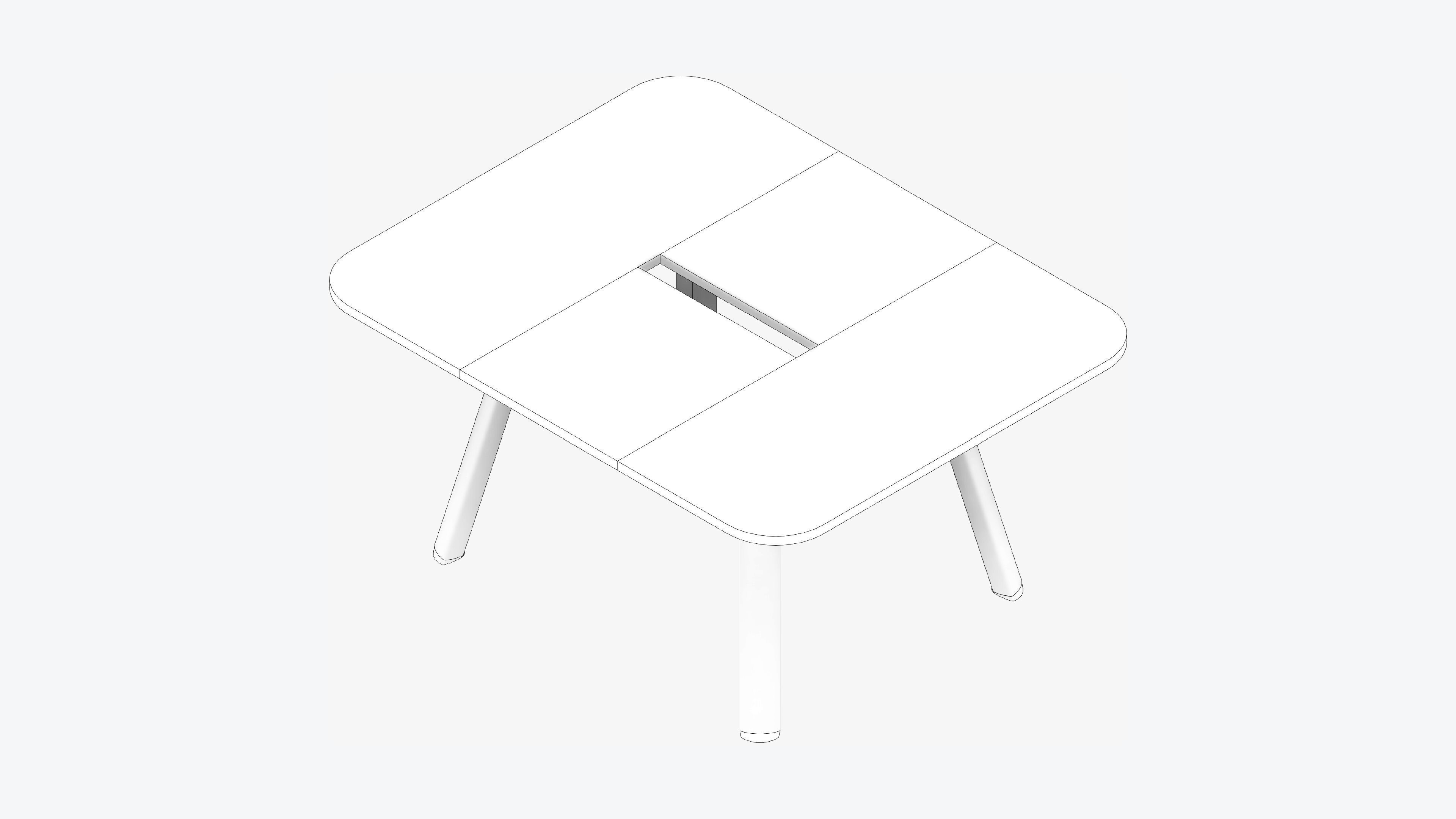 3D model Table - Rectangular - Officetec - Sim - Work Bench VR / AR ...